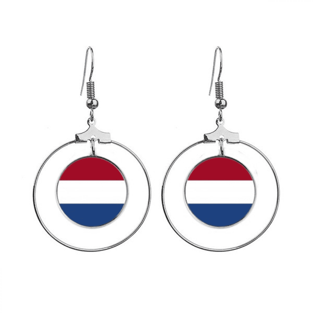 netherlands national flag eu country earrings dangle hoop jewelry drop ...