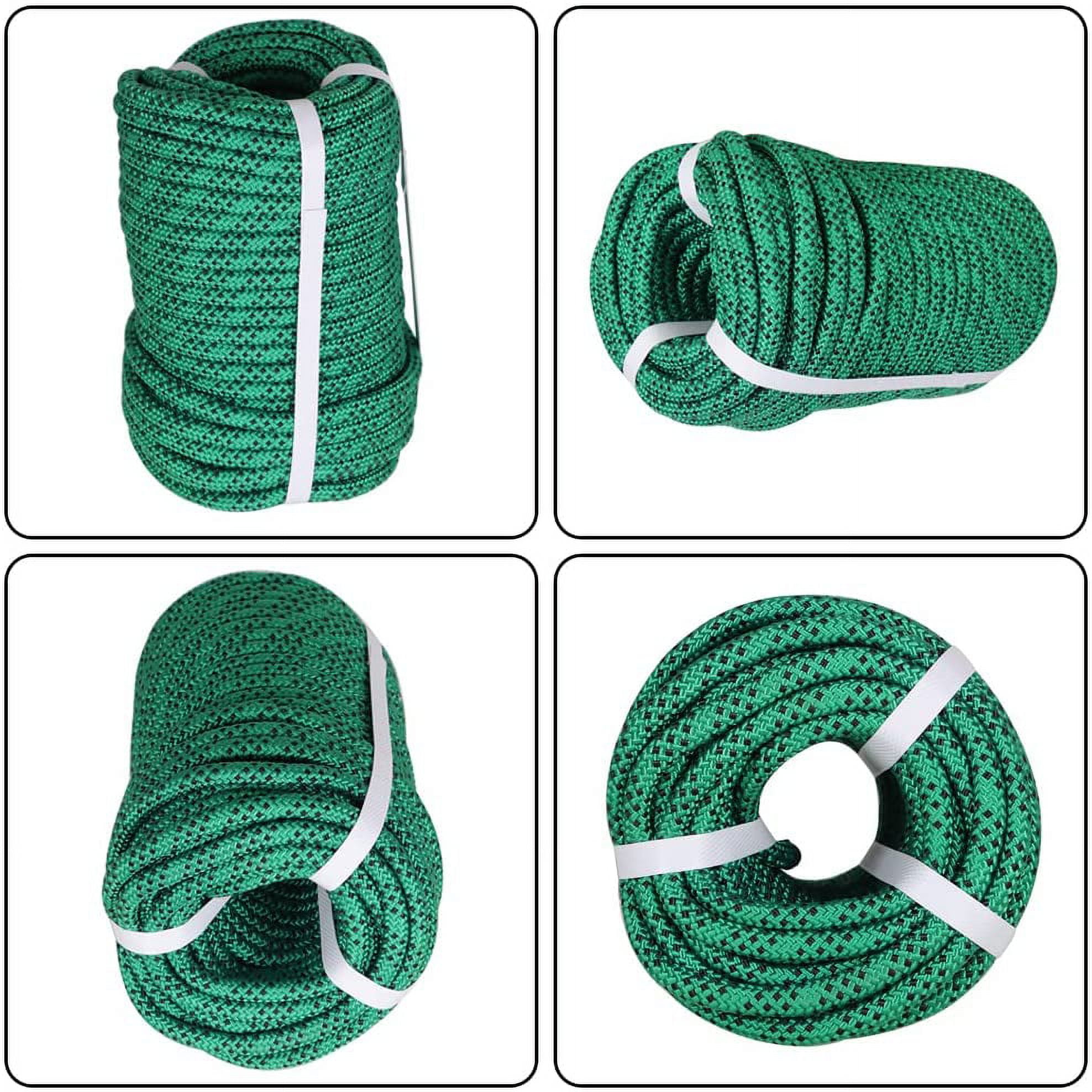 netuera 3/8" X 100' Braided Polyester Rope Strong Pulling Rope for ...