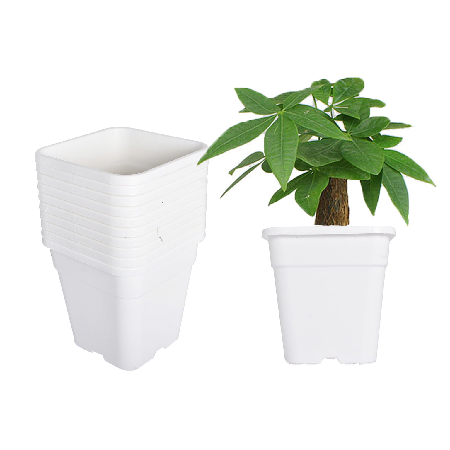 netuera 3 Gallon Plastic Grow Pots Plant Bonsai Square Garden Container ...