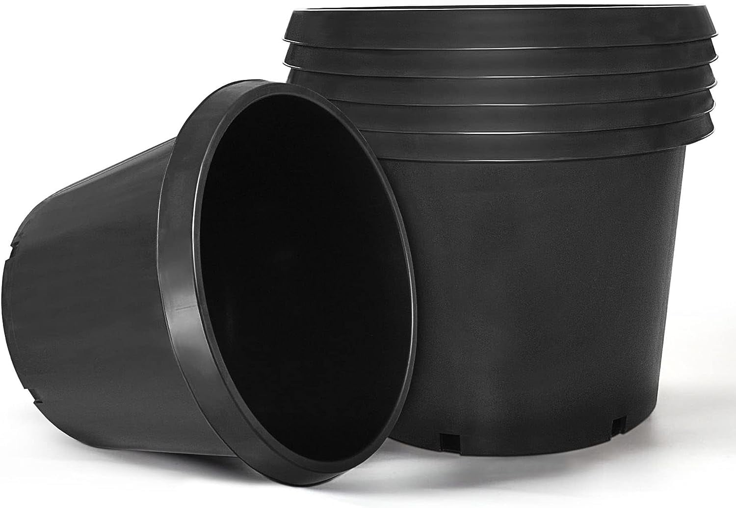 netuera 5Pcs 20 Gallon Black Garden Nursery Plastic Pot Gallon Fabric ...