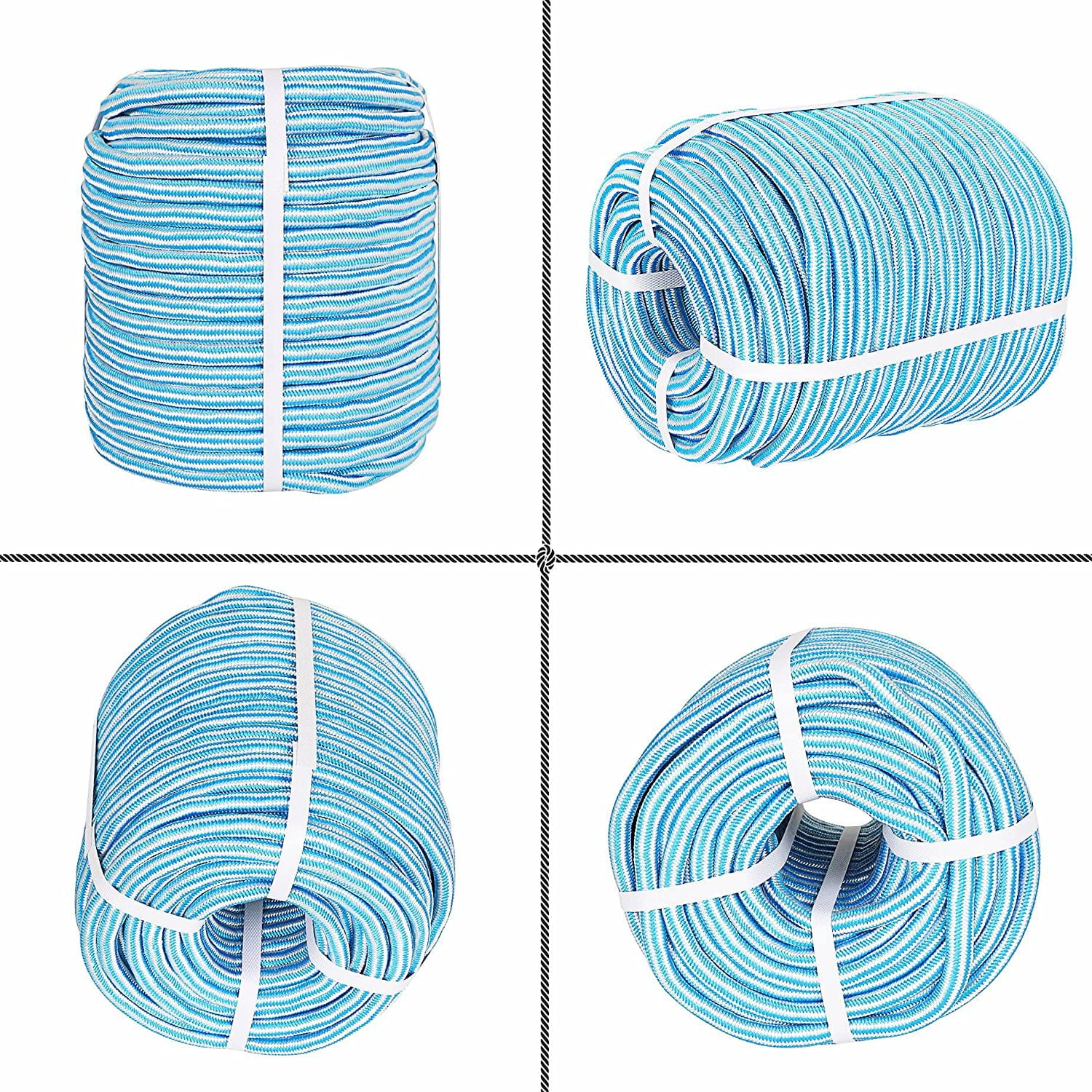 netuera Blue&White Braided Rope 1/2 "x 200'24 Strand for Camping ...