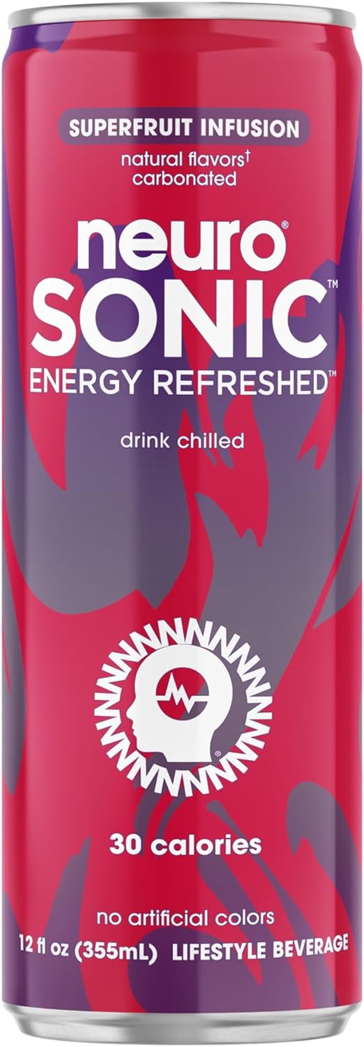 neuroSONIC, Superfruit, Energy Beverage, 12oz Can (12 Pack) - Walmart.com