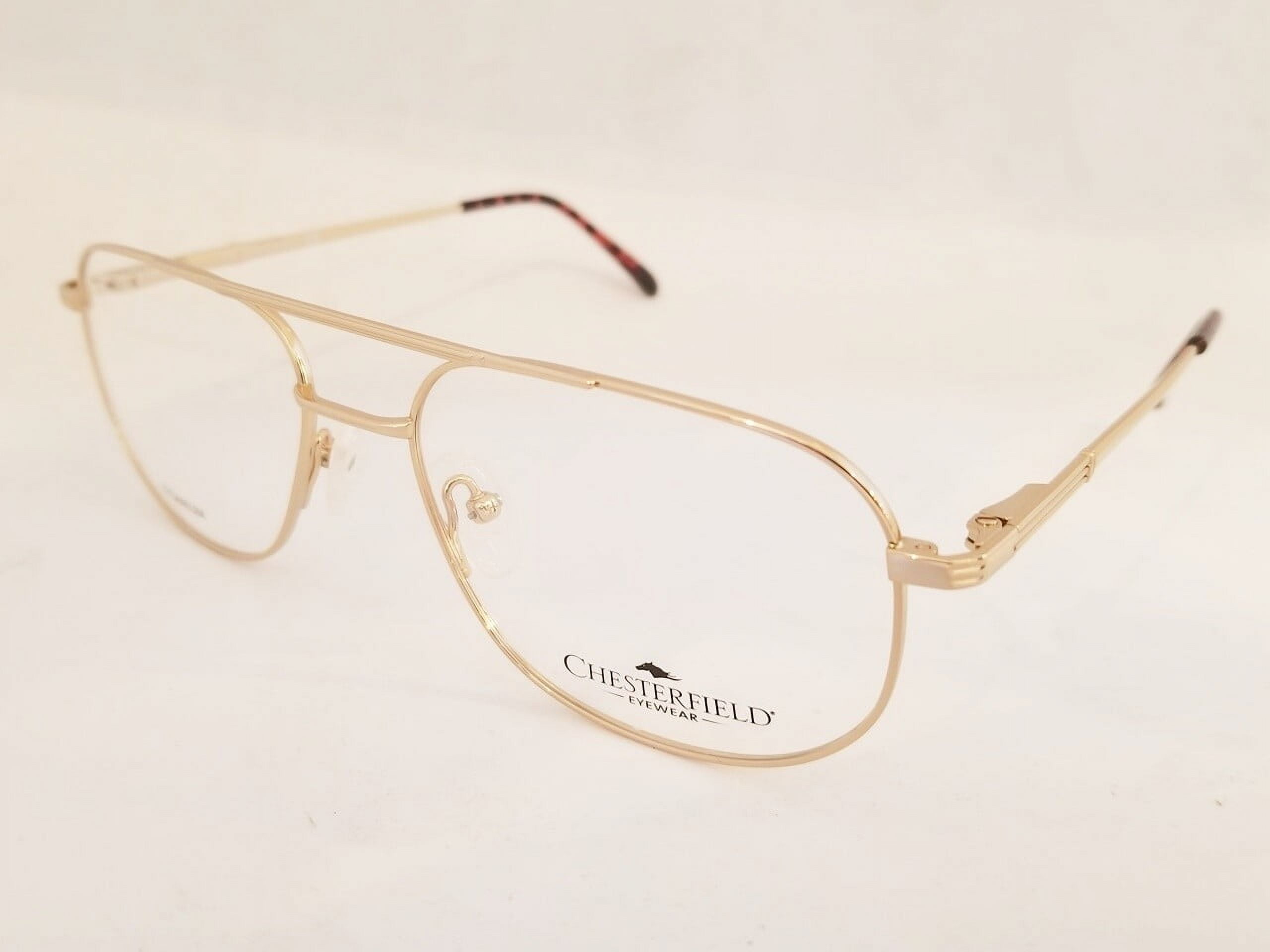 new CHESTERFIELD CH352T Titanium eyeglasses Frame 5WK Gold 57mm MEN Double Bar - Walmart.com