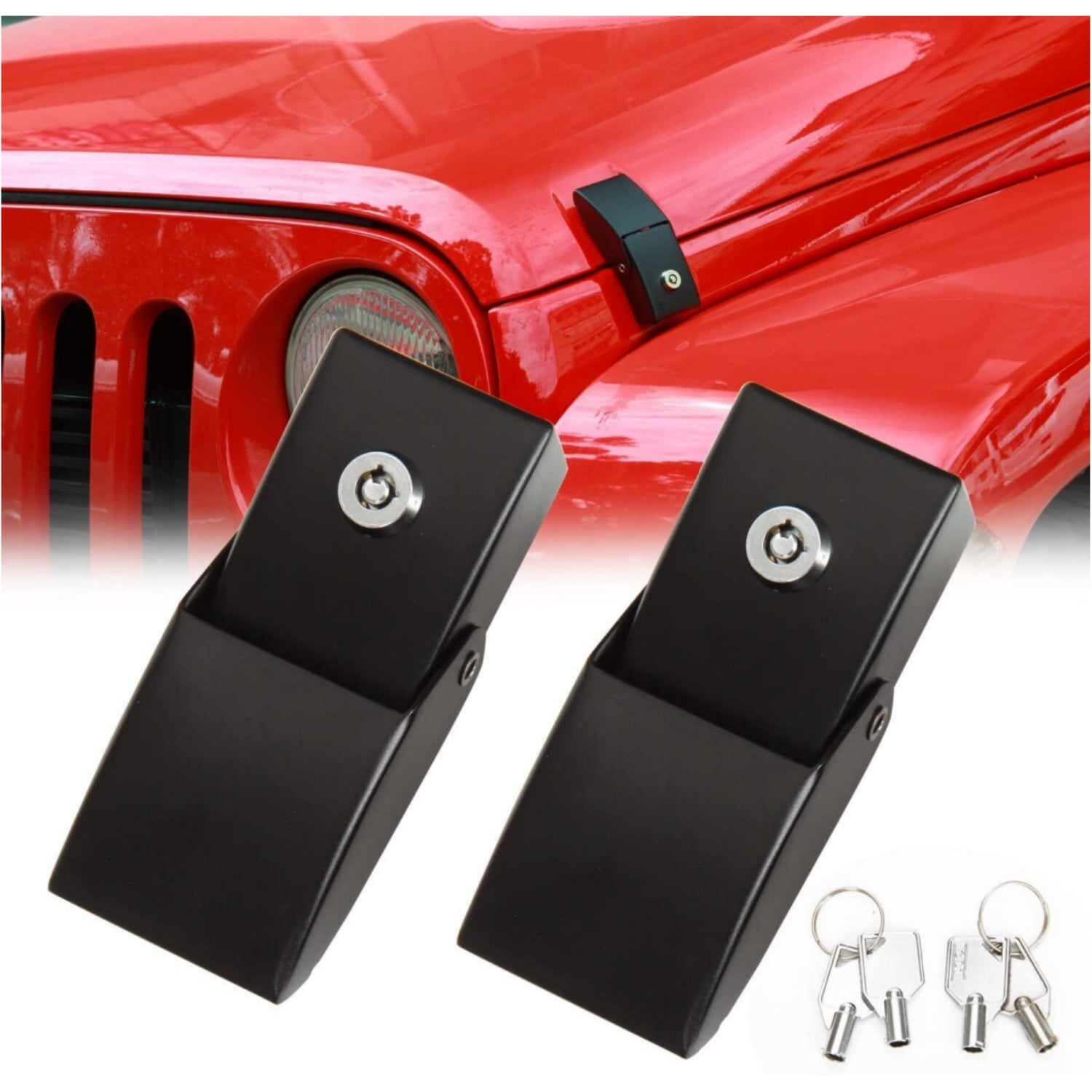 new Locking Hood Catch Latch Buckle Pins Lock For 2007-17 Jeep Wrangler ...