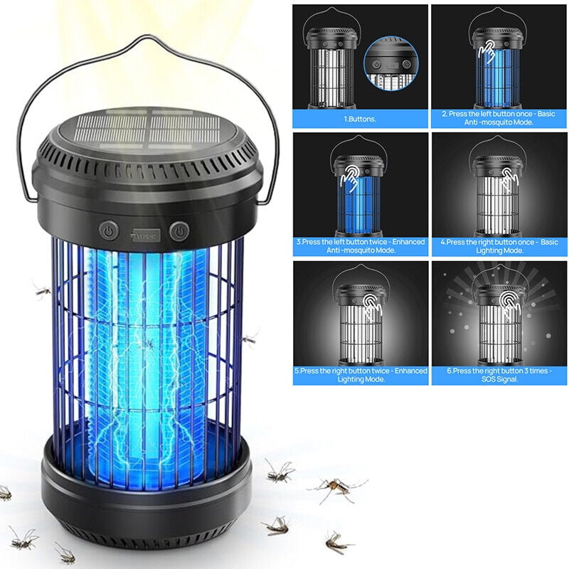 new Solar Power Outdoor Mosquito Insect Killer LED Light Trap Fly Bug ...