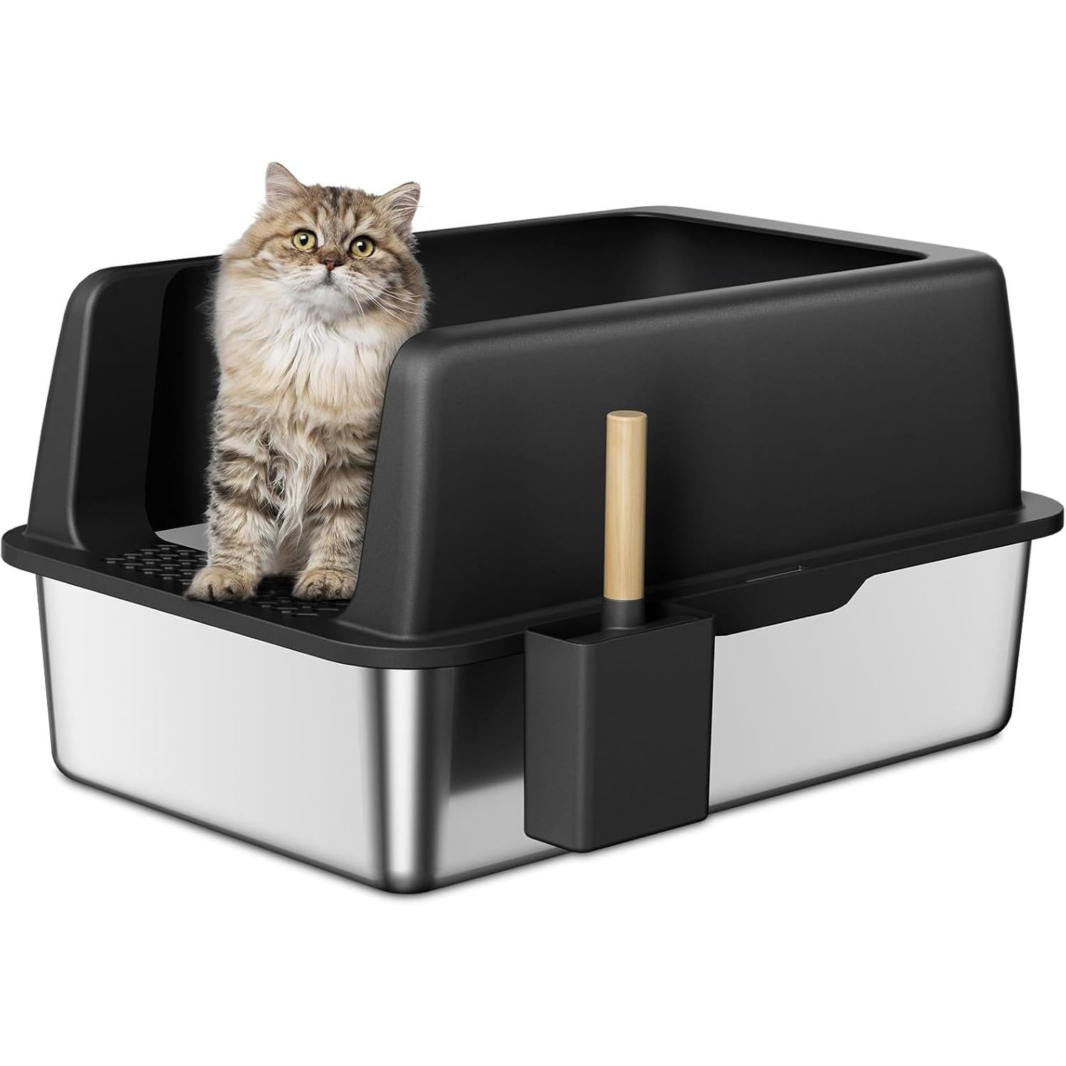 new Stainless Steel Litter Box with Lid, Extra Large Cat Litter Box, XL ...