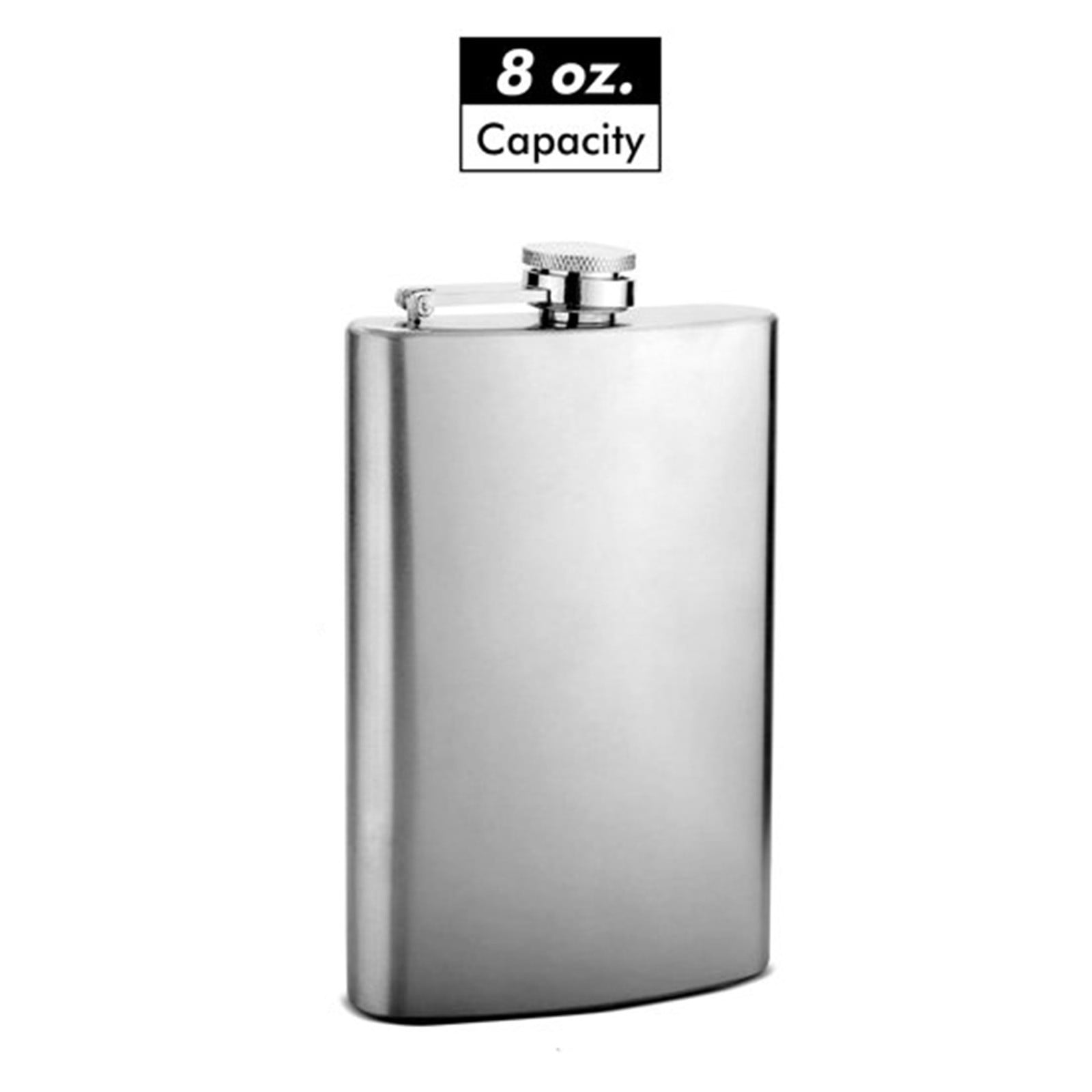 [new] Stainless Steel Whiskey Alcohol Pocket Flask With Portable 8 Oz ...