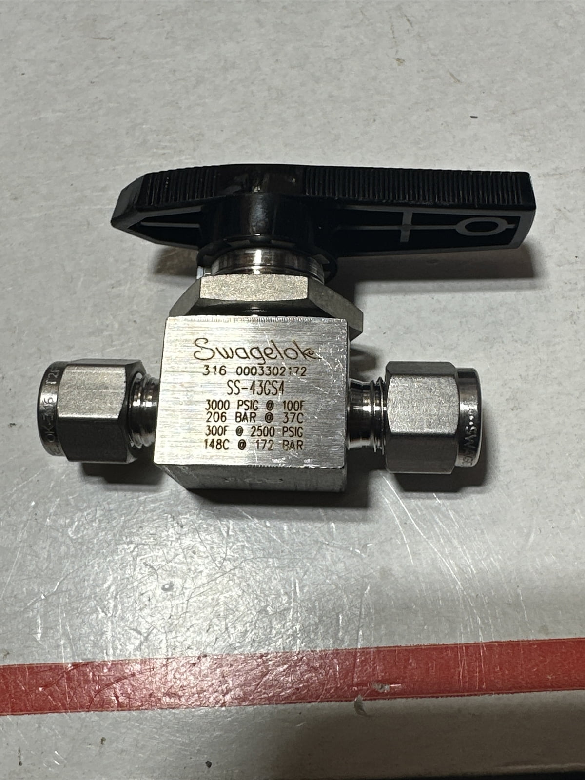 new Swagelok SS-43GS4 1/4" valve 3000 psi - Walmart.com