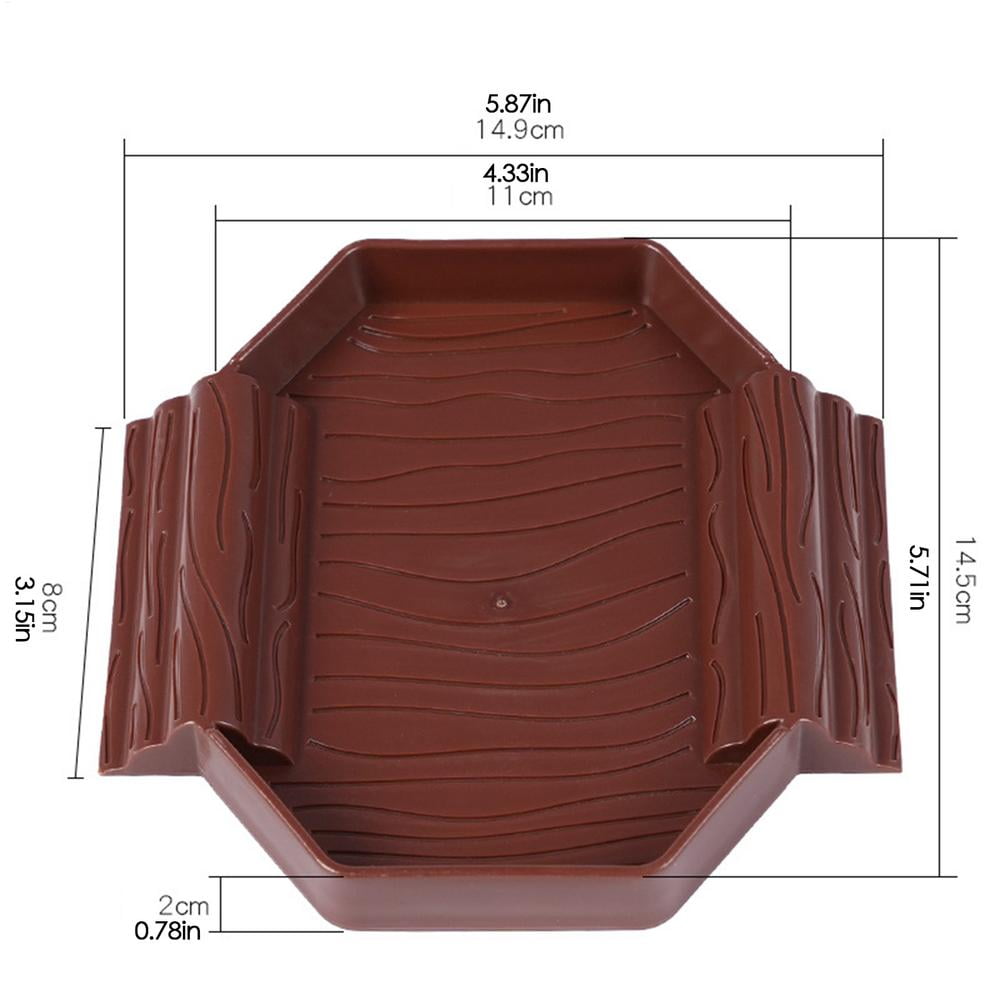 new Turtle Water Bowl Anti-Slip Reptile Pool Dish 2-in-1 Stain ...