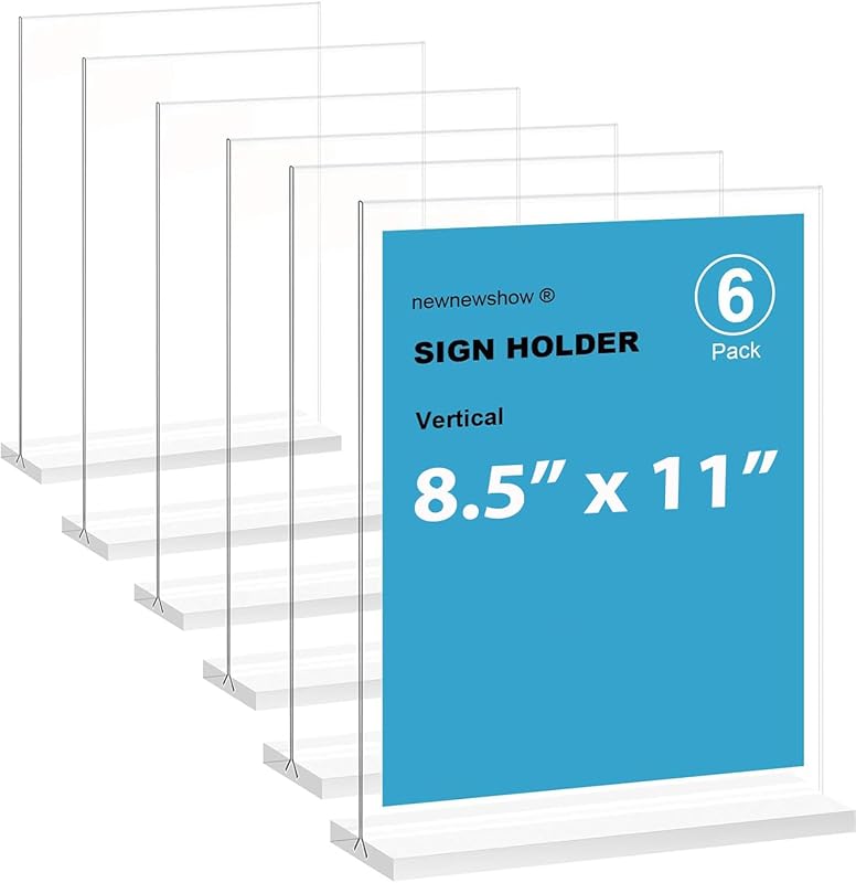 newnewshow 8.5x11 Acrylic Sign Holder 3 Pack Vertical Double-Sided ...