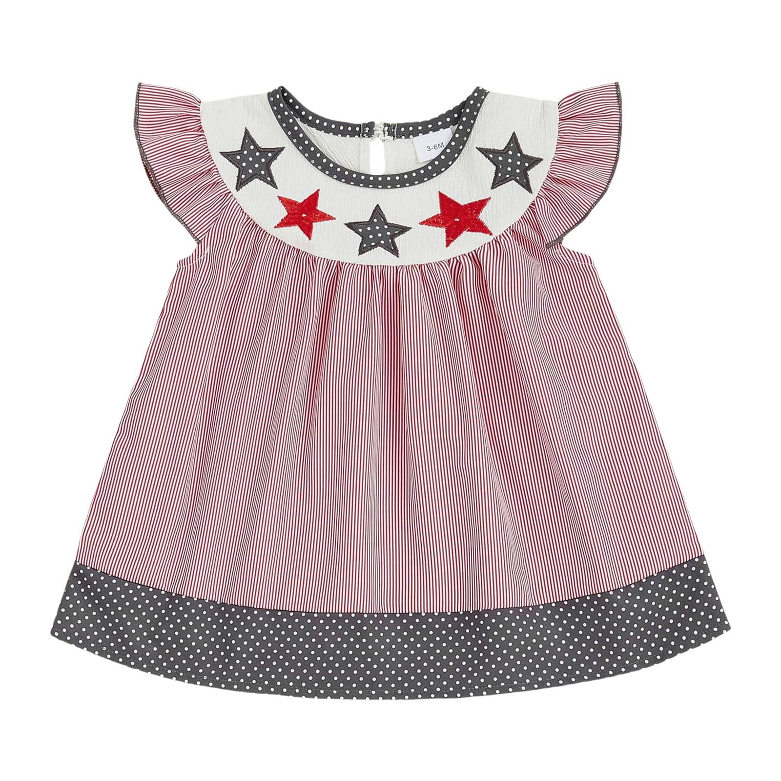 newwalpole Toddler Girl Dress Baby Red White and Blue Dress Little Girl ...