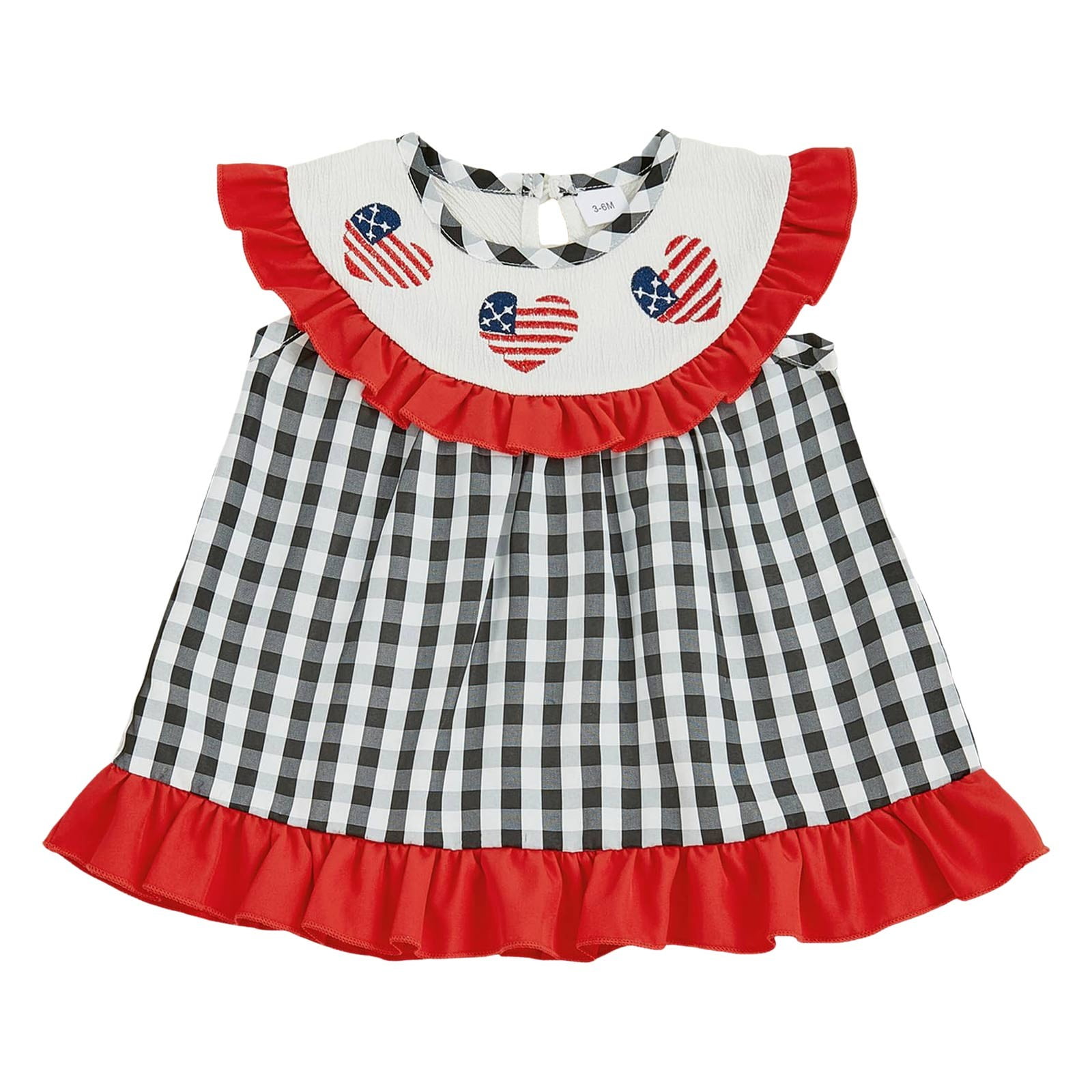 newwalpole Toddler Girl Dress Baby Red White and Blue Dress Little Girl ...