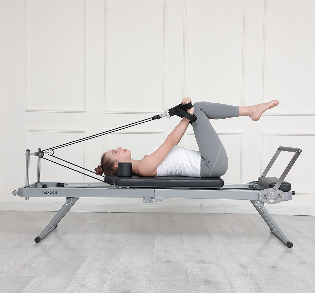 nexace Foldable Pilates Reformer Machine, Sturdy, Smooth Sliding, Easy ...