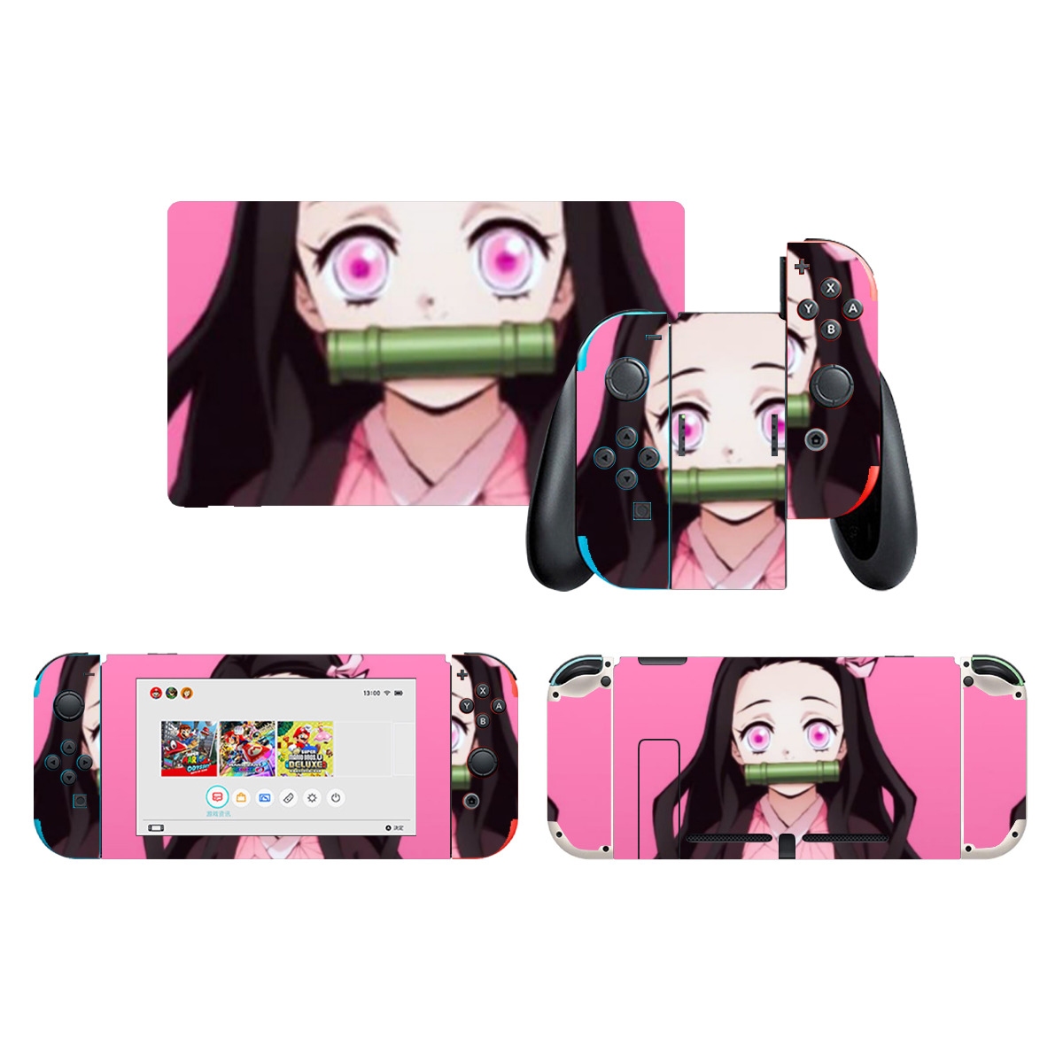 nezuko Game Switch Skin - Anime Cartoon Game Sticker, No Bubble ...