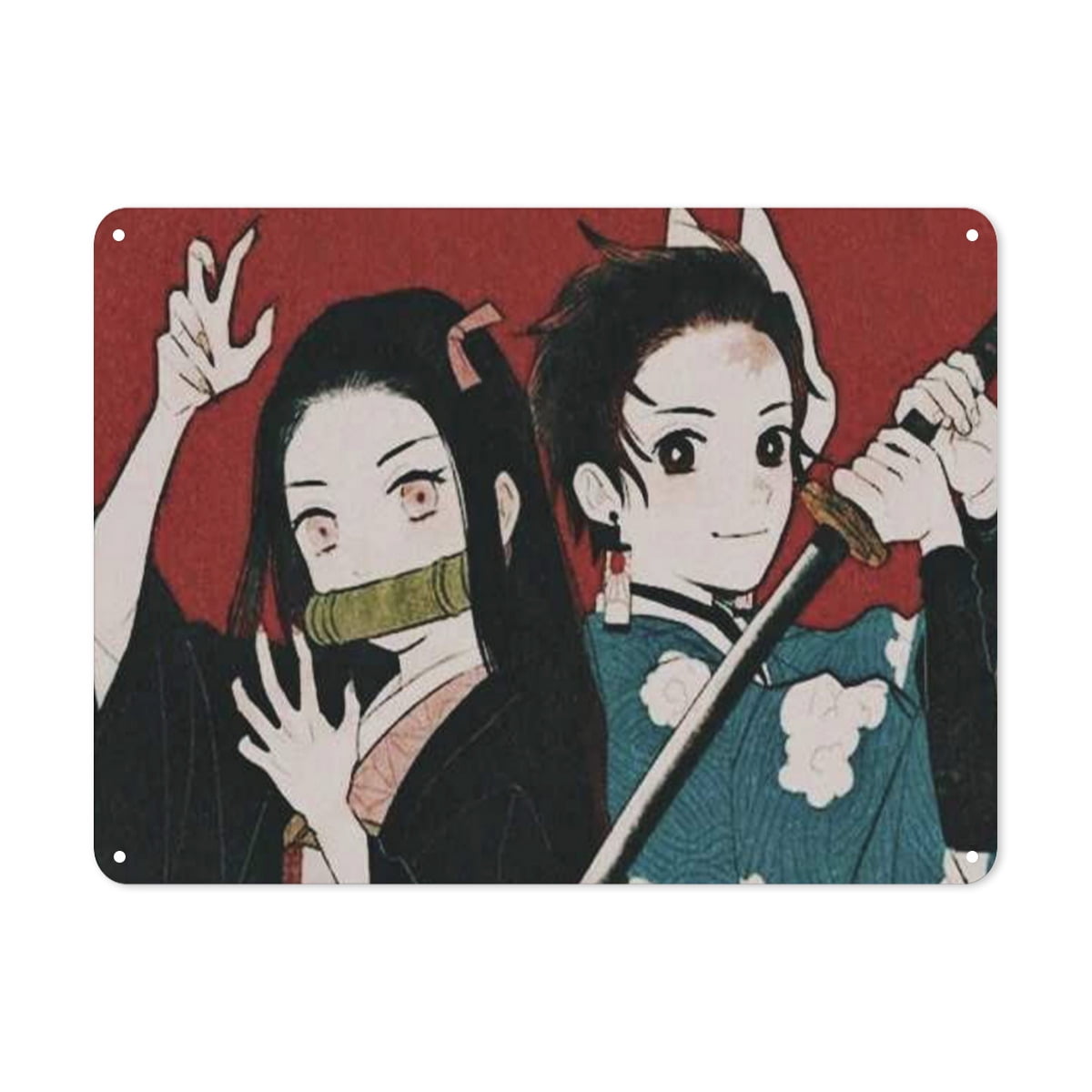 nezuko Poster Tin Painting Halloween Retro Tin Sign Retro Plaque ...