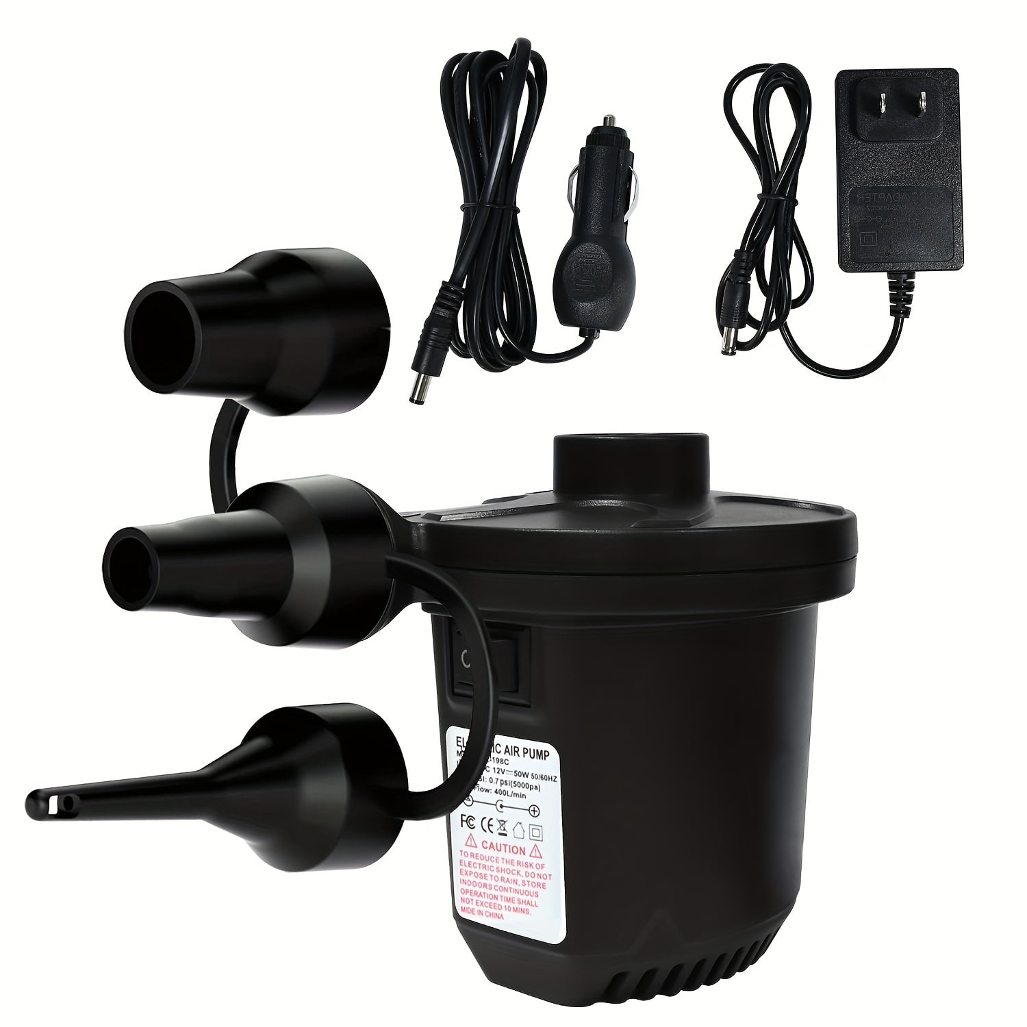 Inflatable Electric Air Pump,110V AC/12V DC Portable Fast Inflation ...