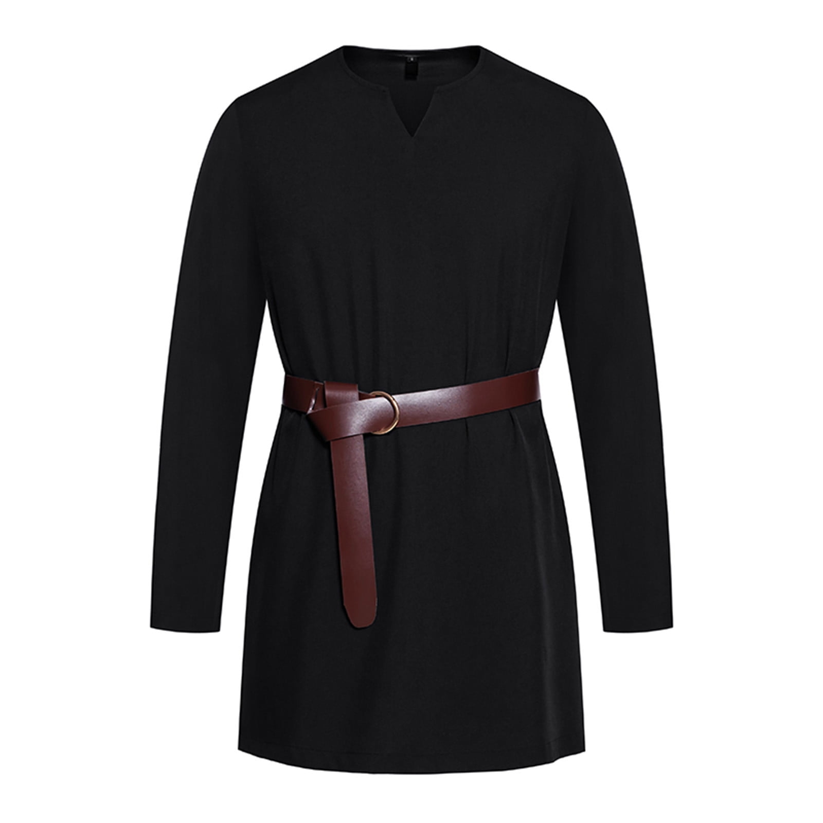 nhApmj Mens Long Sleeve V Neck Top Medieval Costume Renaissance Pirate ...