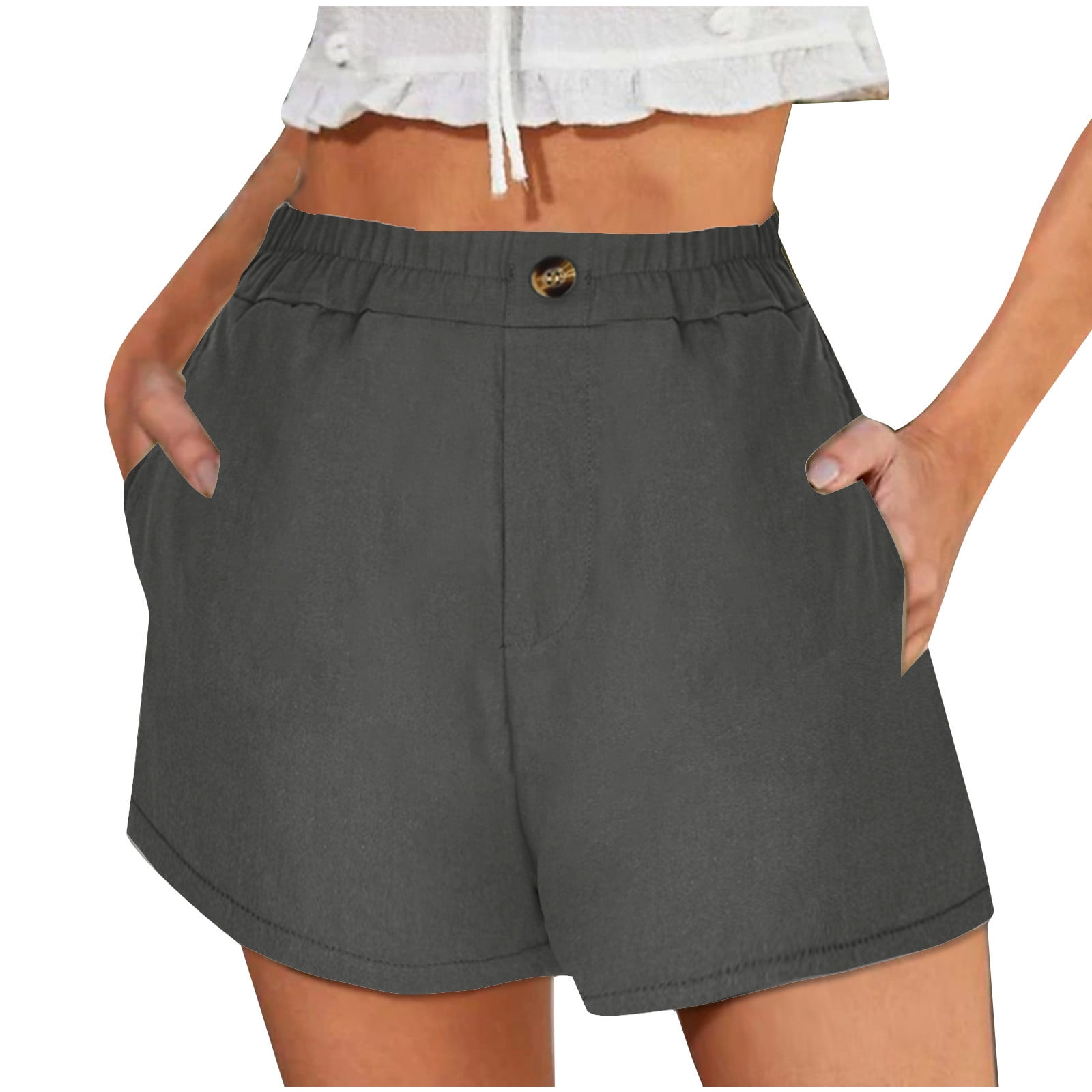 nhApmj Workout Shorts Women with Pockets Maternity Denim Shorts Silver ...