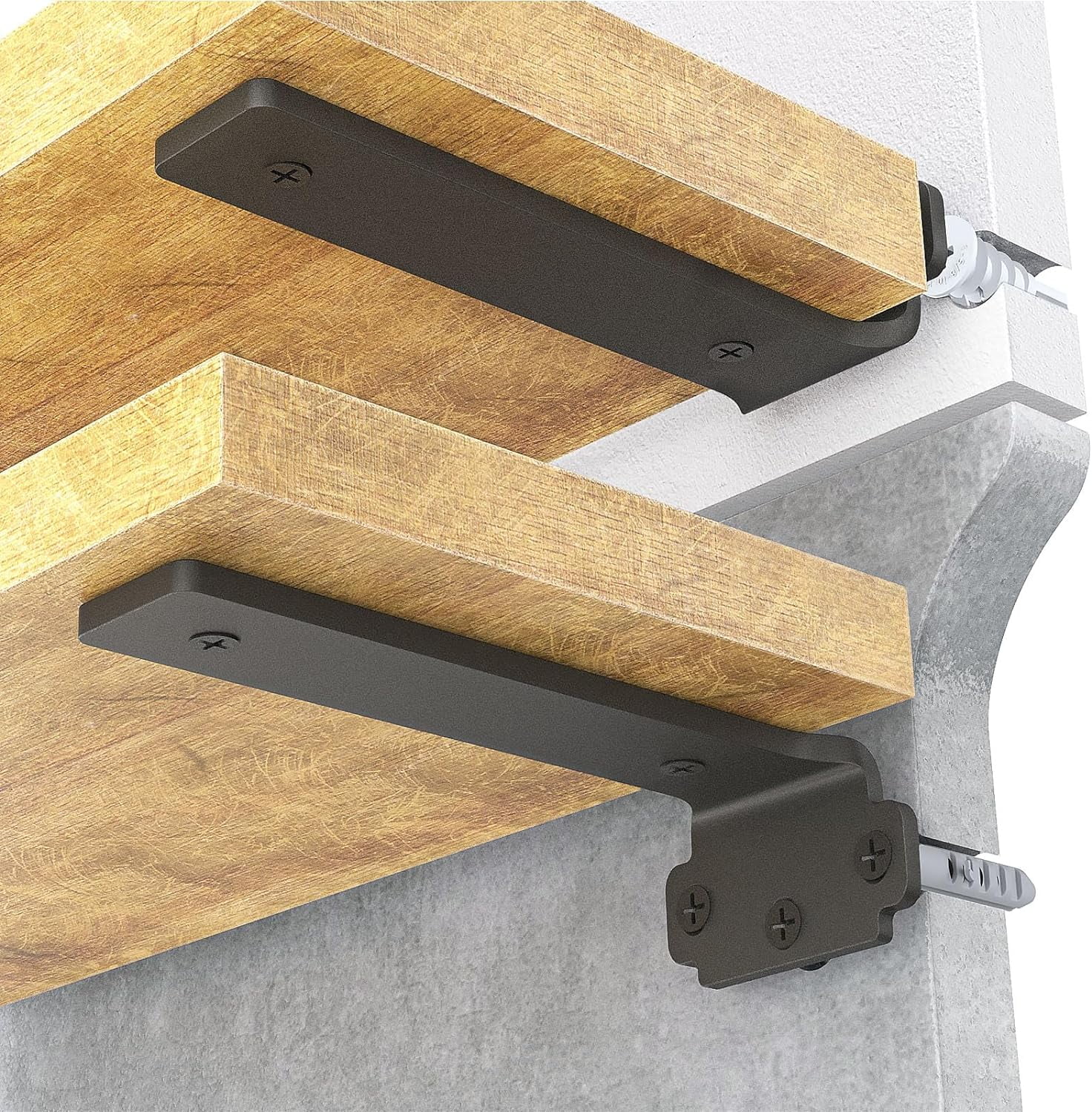 nhcdrtyb Shelf Brackets Floating Shelf Bracket 6 Pack 8 Inch Heavy Duty ...