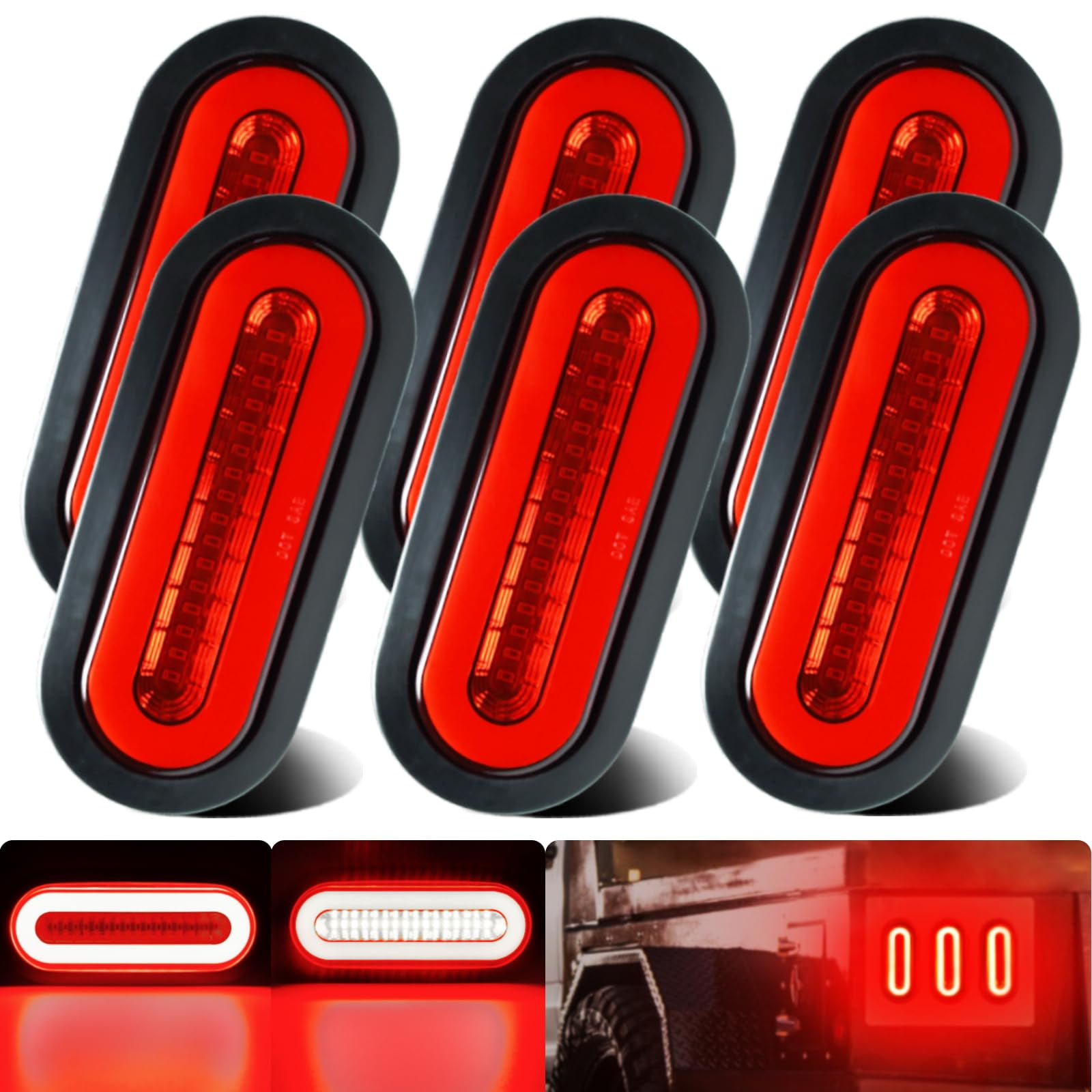 nicerpro 6 Inch Led RRF12 Pods Light Bar Slim 60W 10000Lm 12V/24V ...