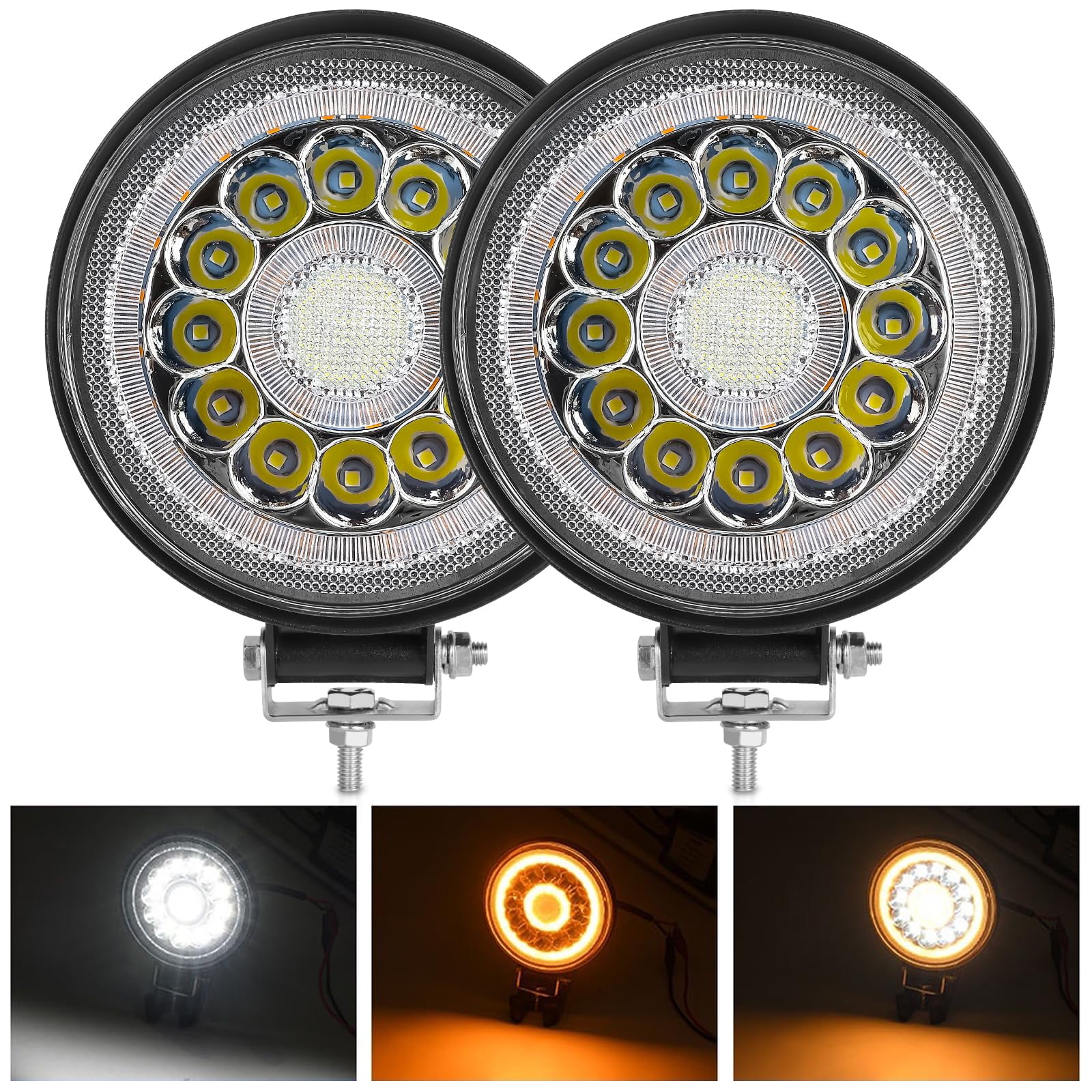 nifeida Round LED Light Pods Bar, BSL1 4.5" 140W 14000LM LED Work Light ...