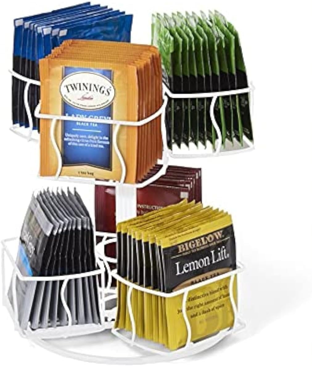 nifty tea bag spinning carousel – 6 compartments, up to 60 tea bags ...