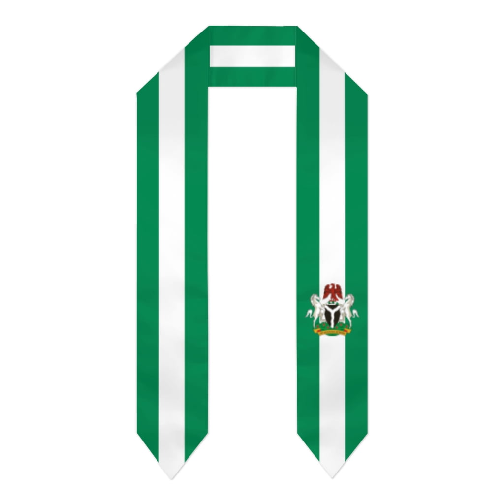 nigeria Flag Thick Graduation Sash Stole Scarf Double Sided Honor Stole ...
