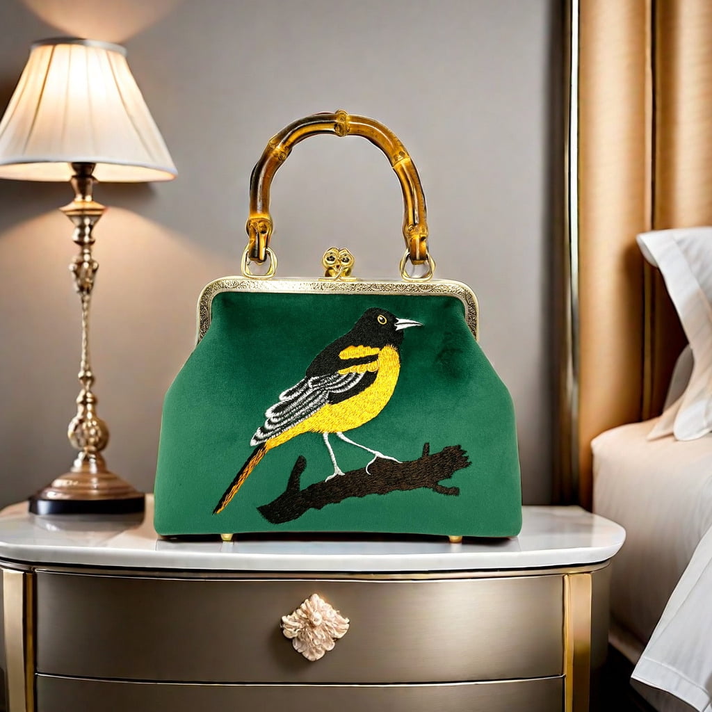 nightingale Elegant Dark Green Velvet Evening Clutch Handbag with ...