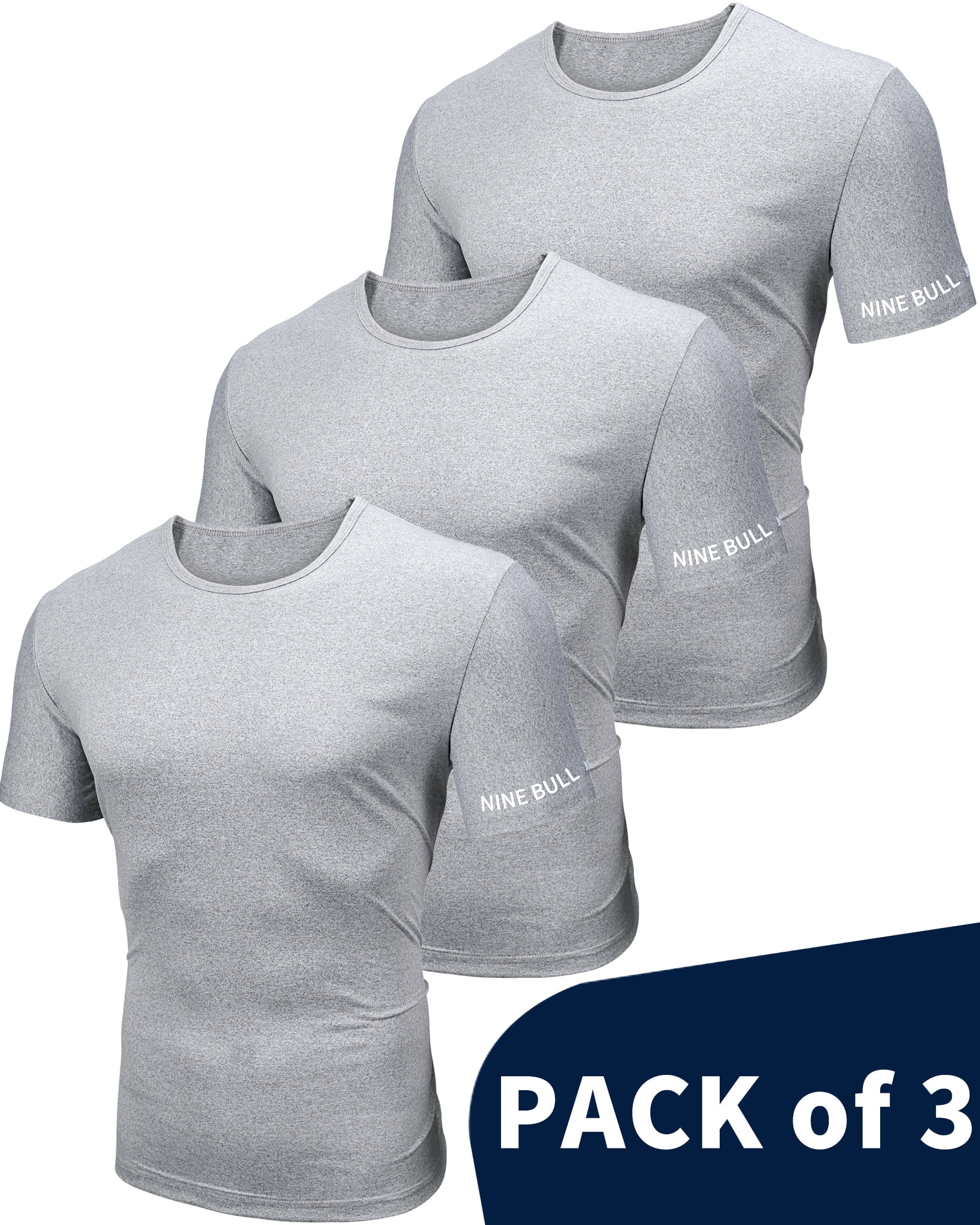 nine bull Mens Tight Fit T-Shirts Short Sleeve Classic Crew Neck Shirt ...