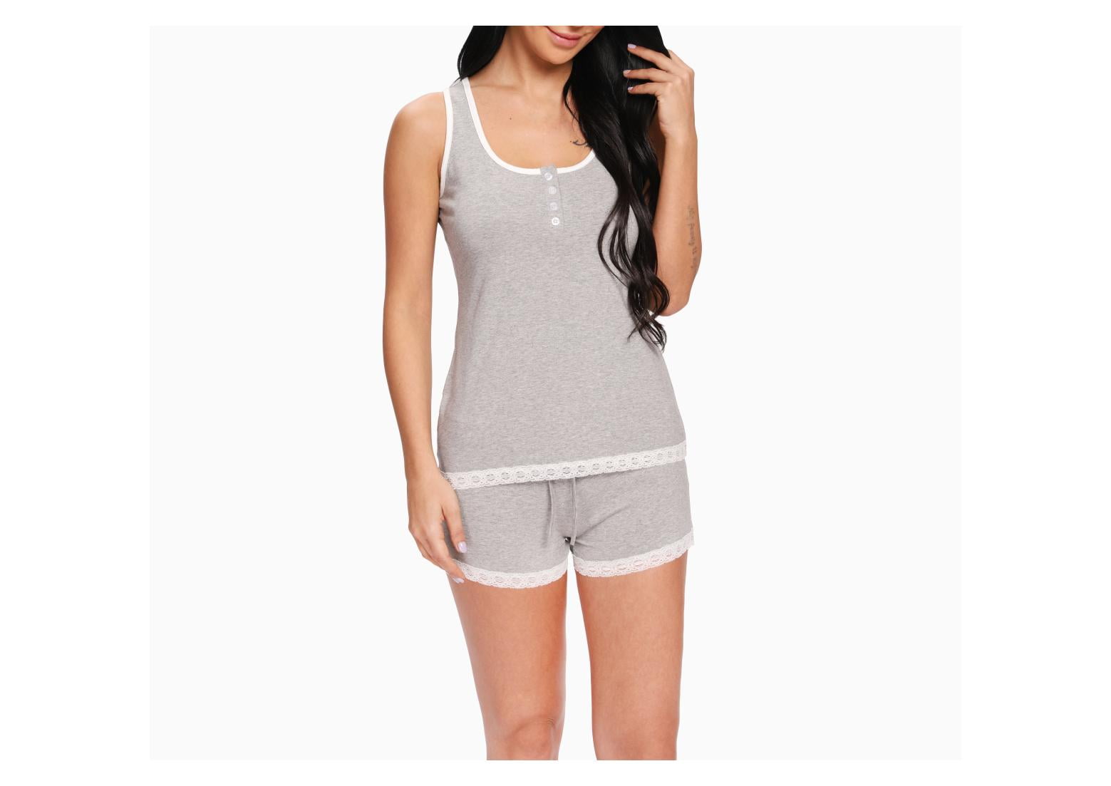 nine bull Womens Tank Top and Shorts Pajama Pants Lounge Sleepwear ...