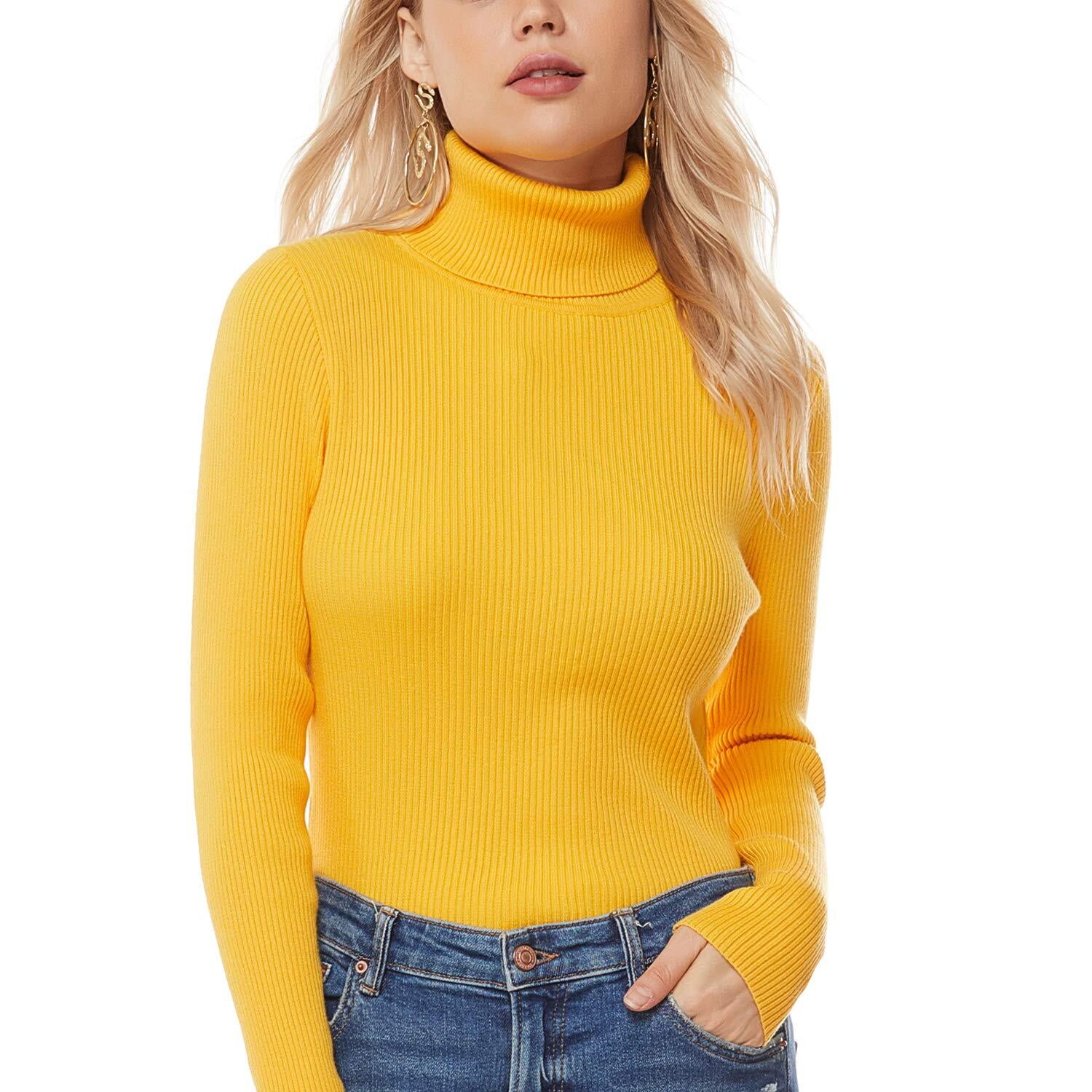 NINE BULL Women's Turtleneck Sweater, Long Sleeve Slim Fit Pullover ...