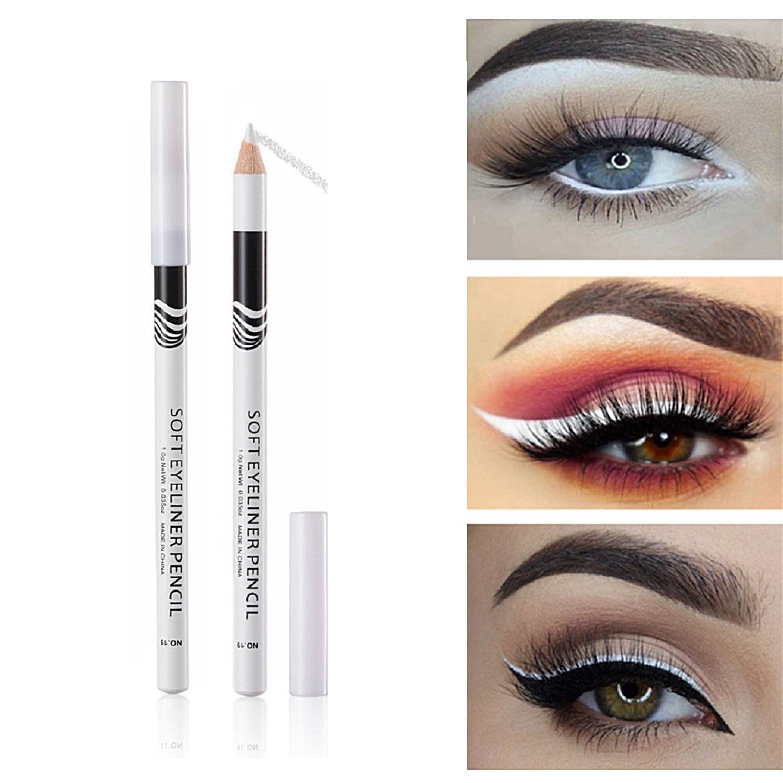 niuredltd white eyeliner pencil highlighter eye liner pen soft strokes ...