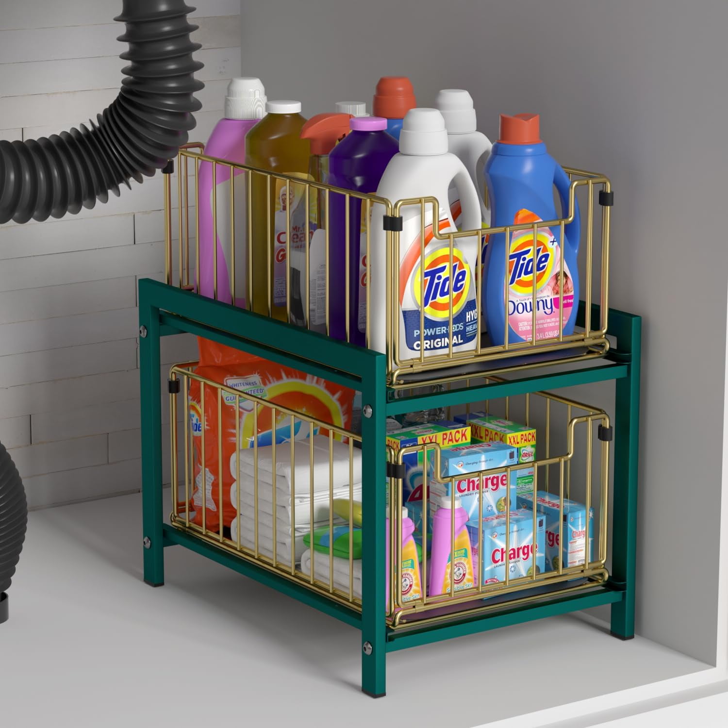 njighty 2 Tier Sliding Basket Drawer Organizer Pull Out Under Sink ...