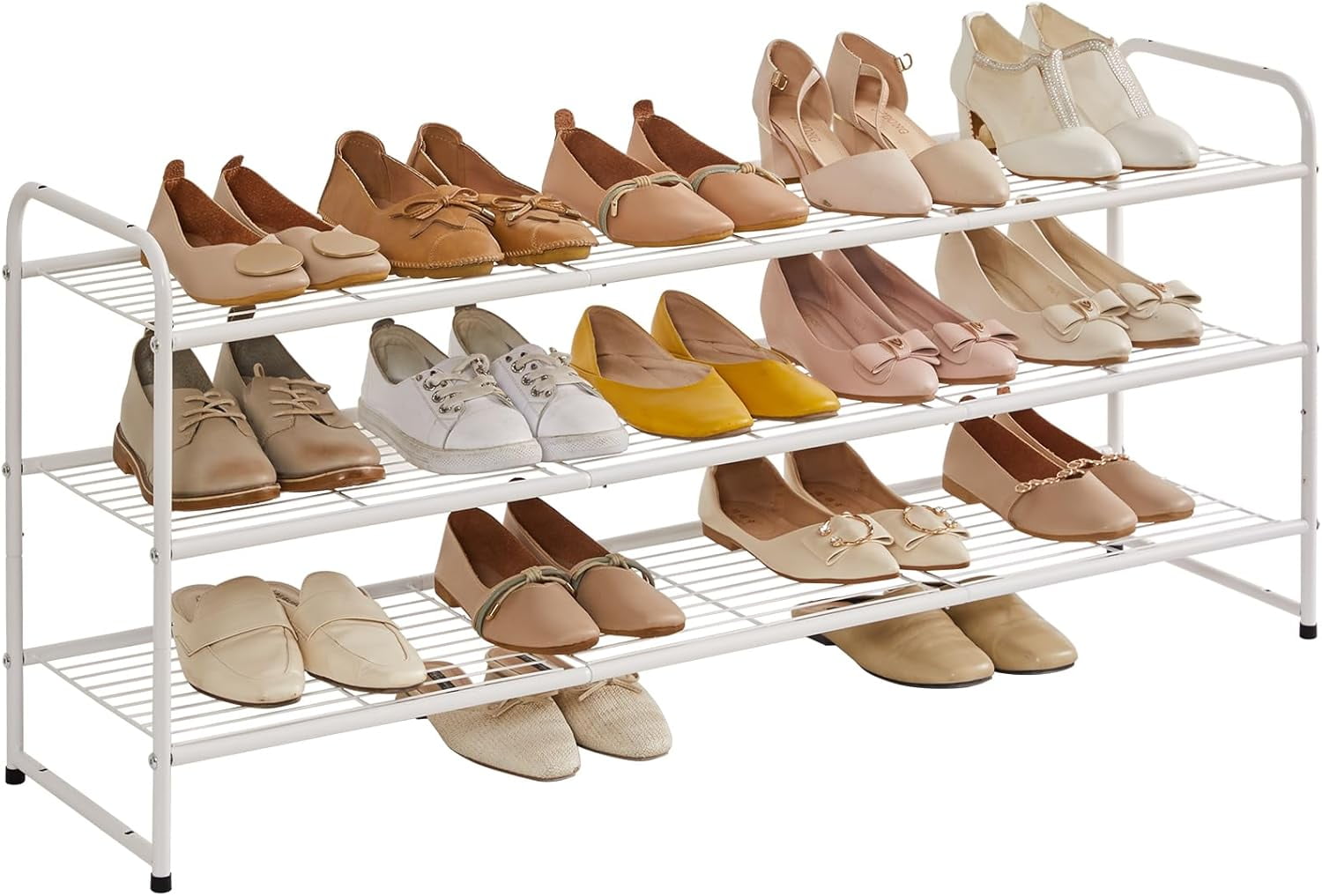 njighty Freestanding Shoe Racks 3 Tiers Stackable & Adjustable Shoe ...