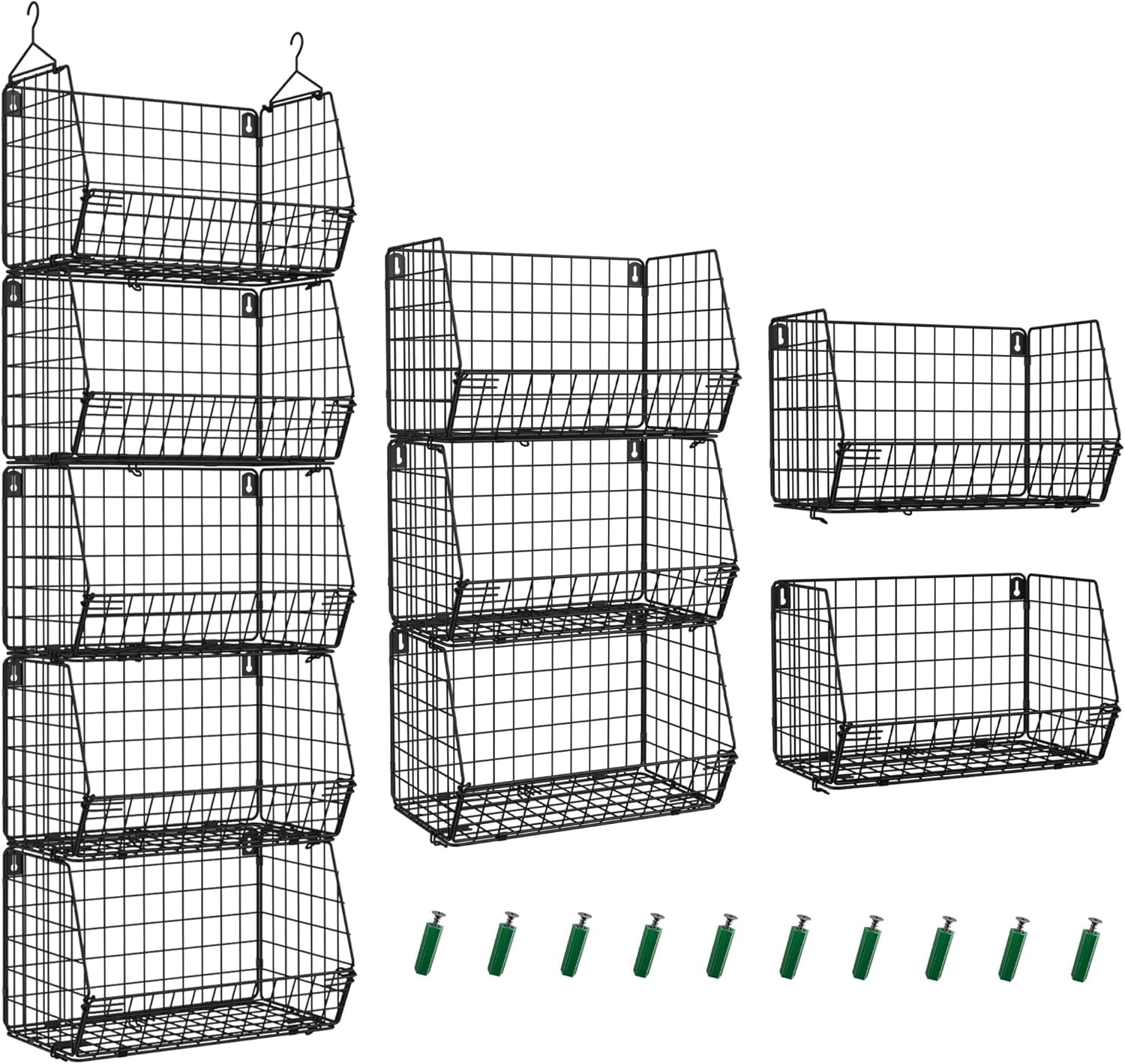 njighty Hanging Baskets for Organizing 5 Tier Wall Basket Storage for ...