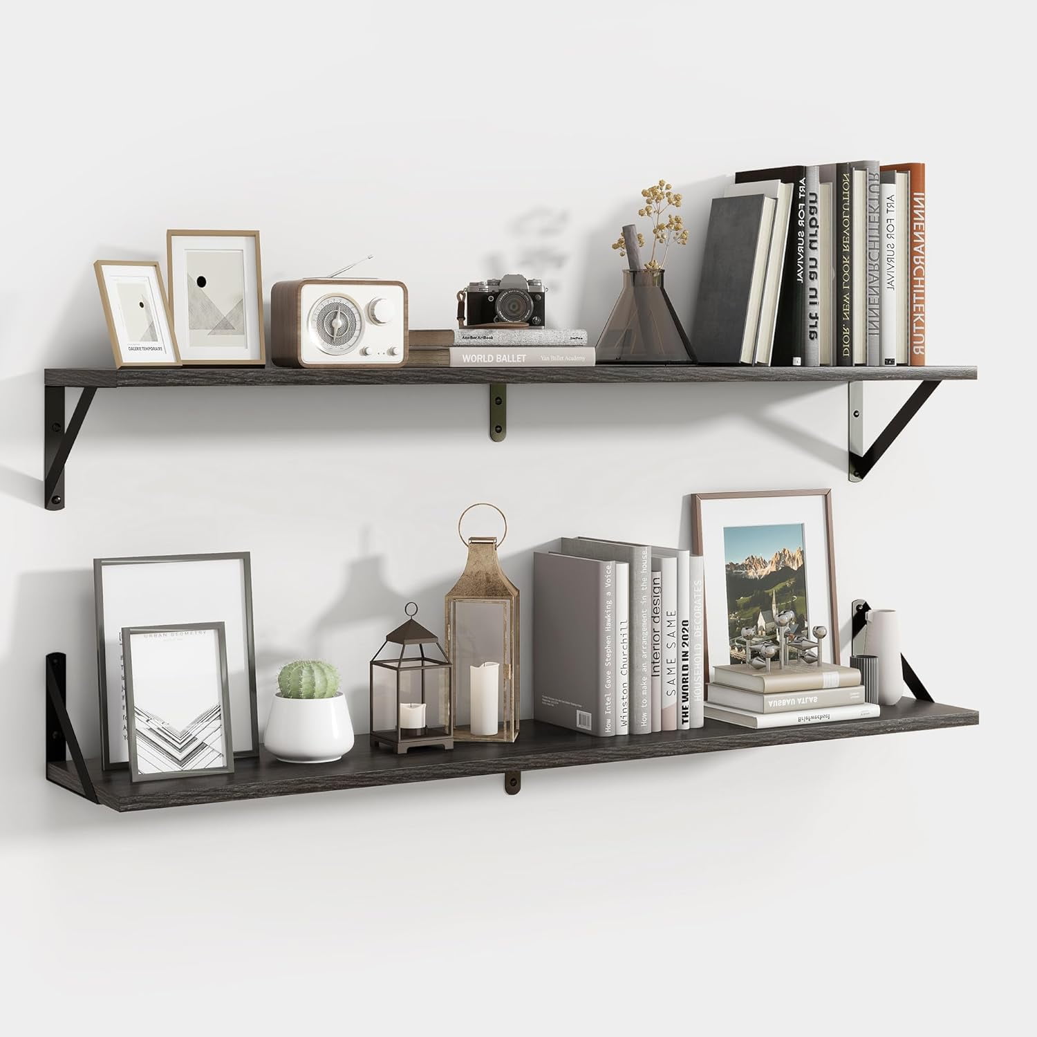njighty JKLCH LTKIF Floating Shelves for Wall 24 Inch | 24W x 8D Rustic ...