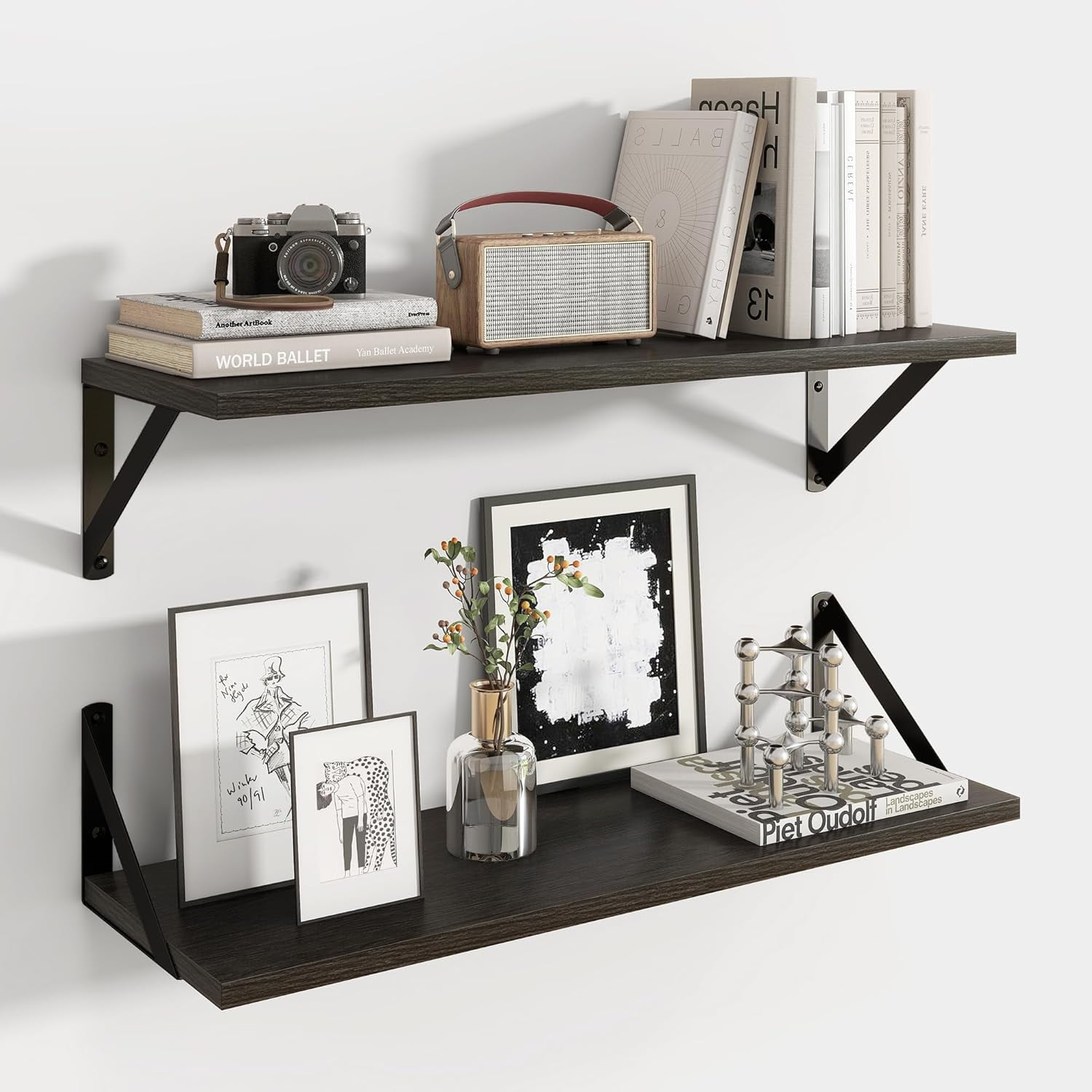 njighty JKLCH LTKIF Floating Shelves for Wall 24 Inch | 24W x 8D Rustic ...