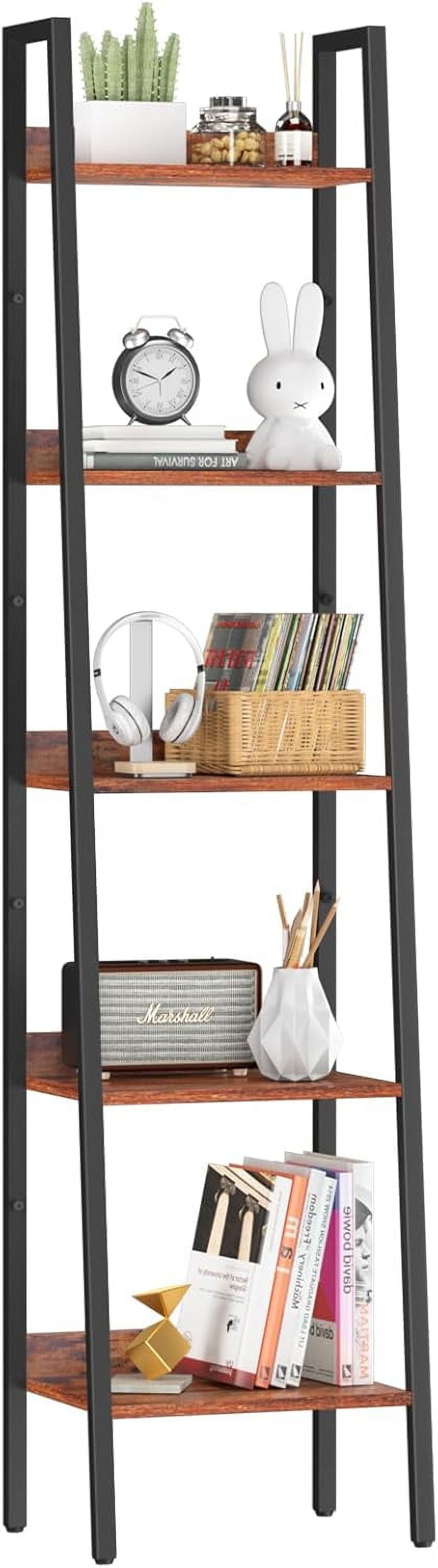 njighty JKLCH LTKIF Ladder Shelf 5 Tier Tall Ladder Bookshelf Corner ...