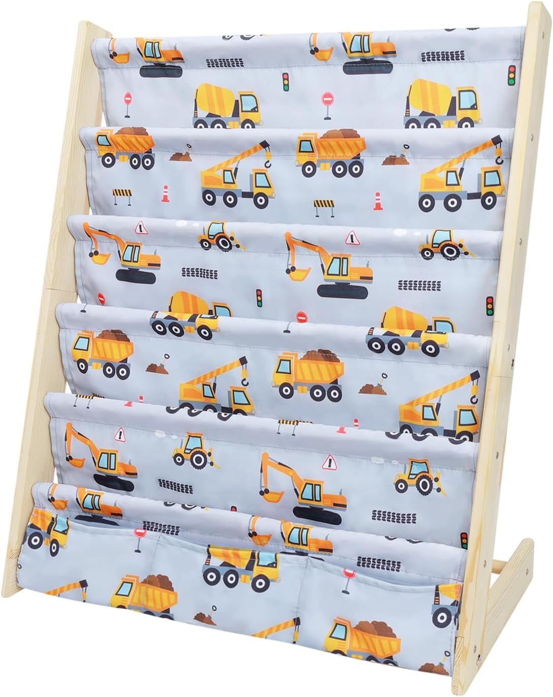 njighty Kids Bookshelf 5 Tier Wooden Toy and Book Storage Organizer 3 ...