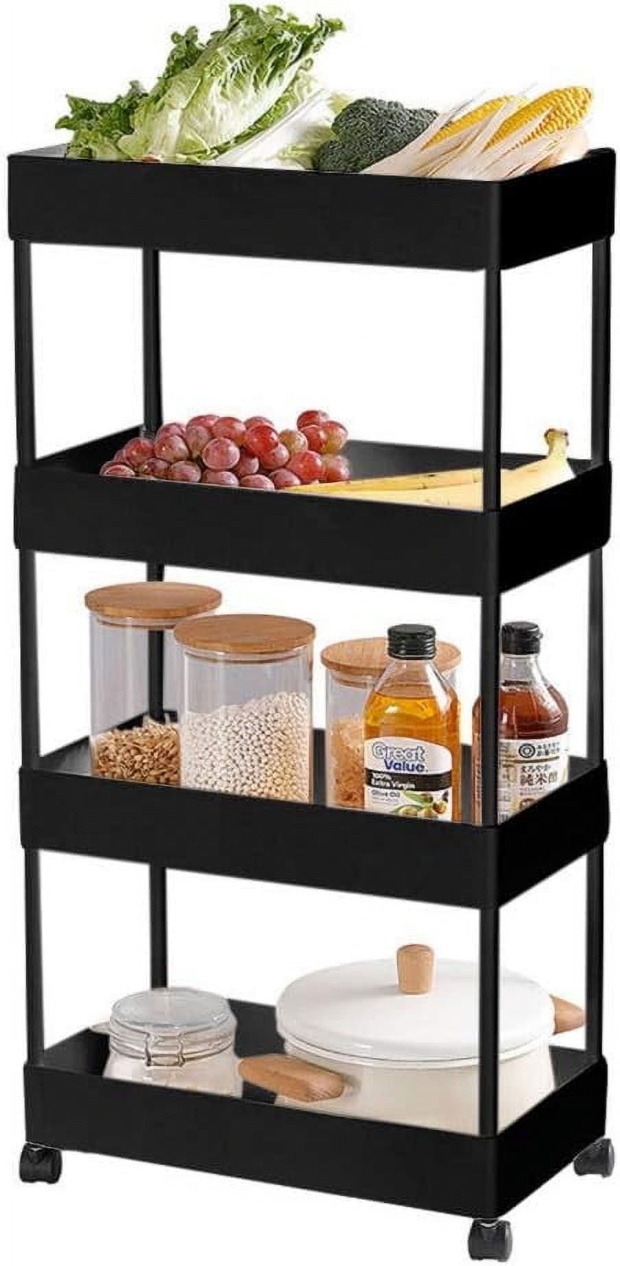 njighty Rolling Storage Cart 4-Tier Slide Out Rolling Utility Cart ...