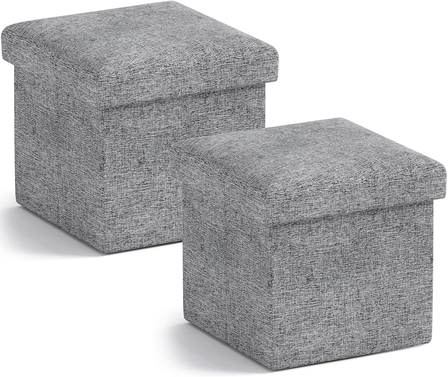 njighty Small Storage Ottoman Foldable Collapsible Cube Square Linen ...