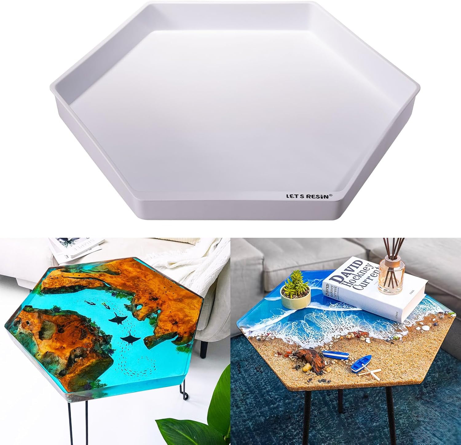 njizgyd LET'S RESIN No Seal Resin Molds Resuable Large Resin Table ...