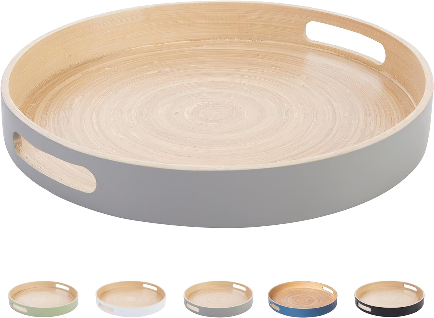 CTGUVBHKN Spun Bamboo Decorative Tray for Coffee Table Ottoman Tray ...