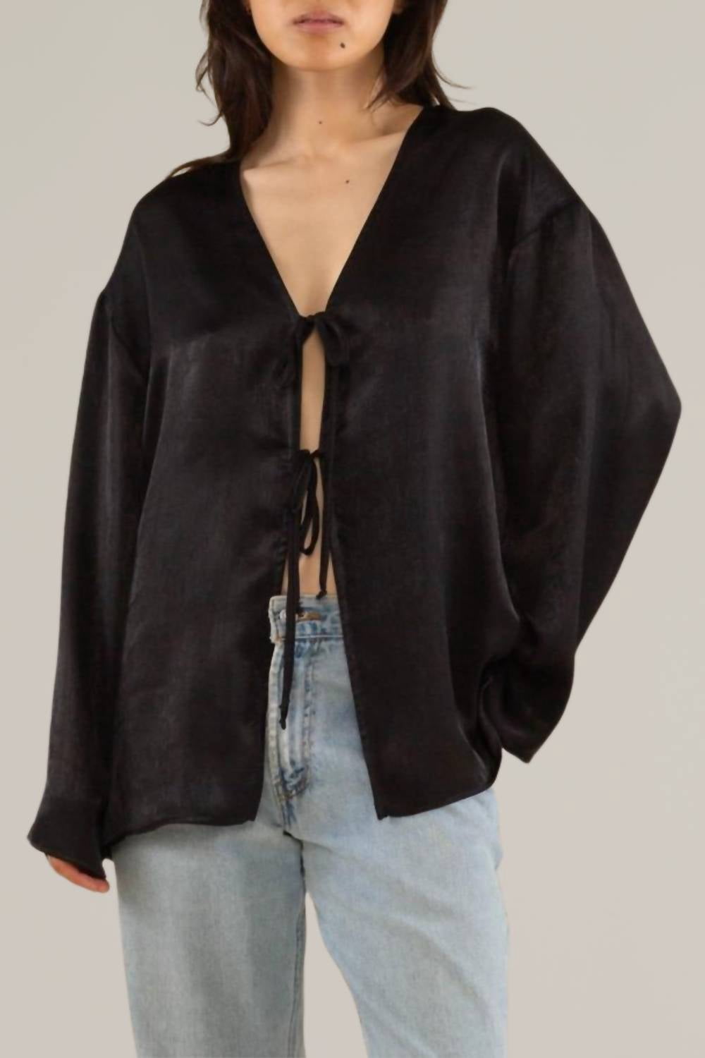 Nlt Flowy Tie Front Top - Walmart.com