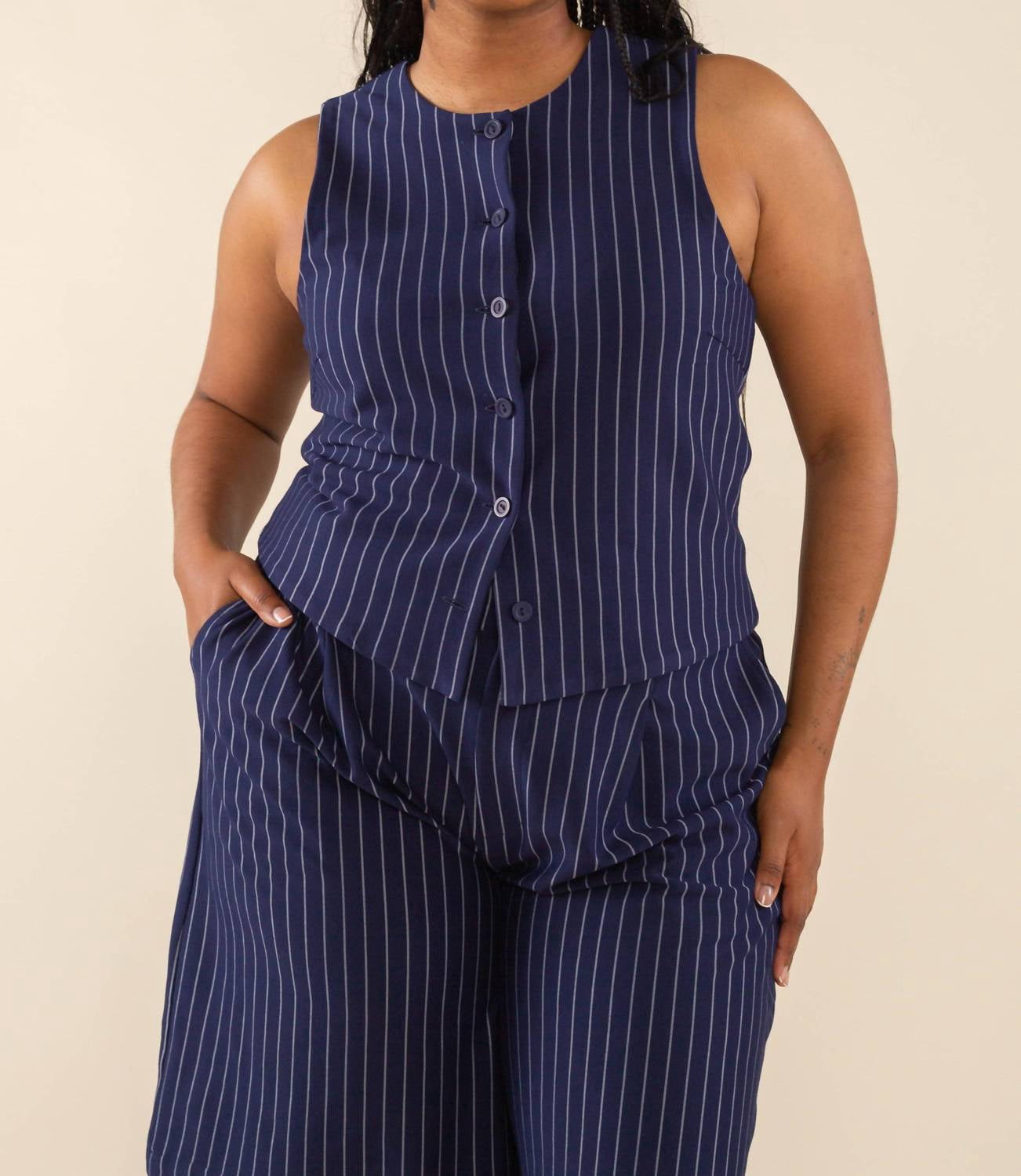 Nlt Noah High Neck Pinstripe Vest -Plus - Walmart.com