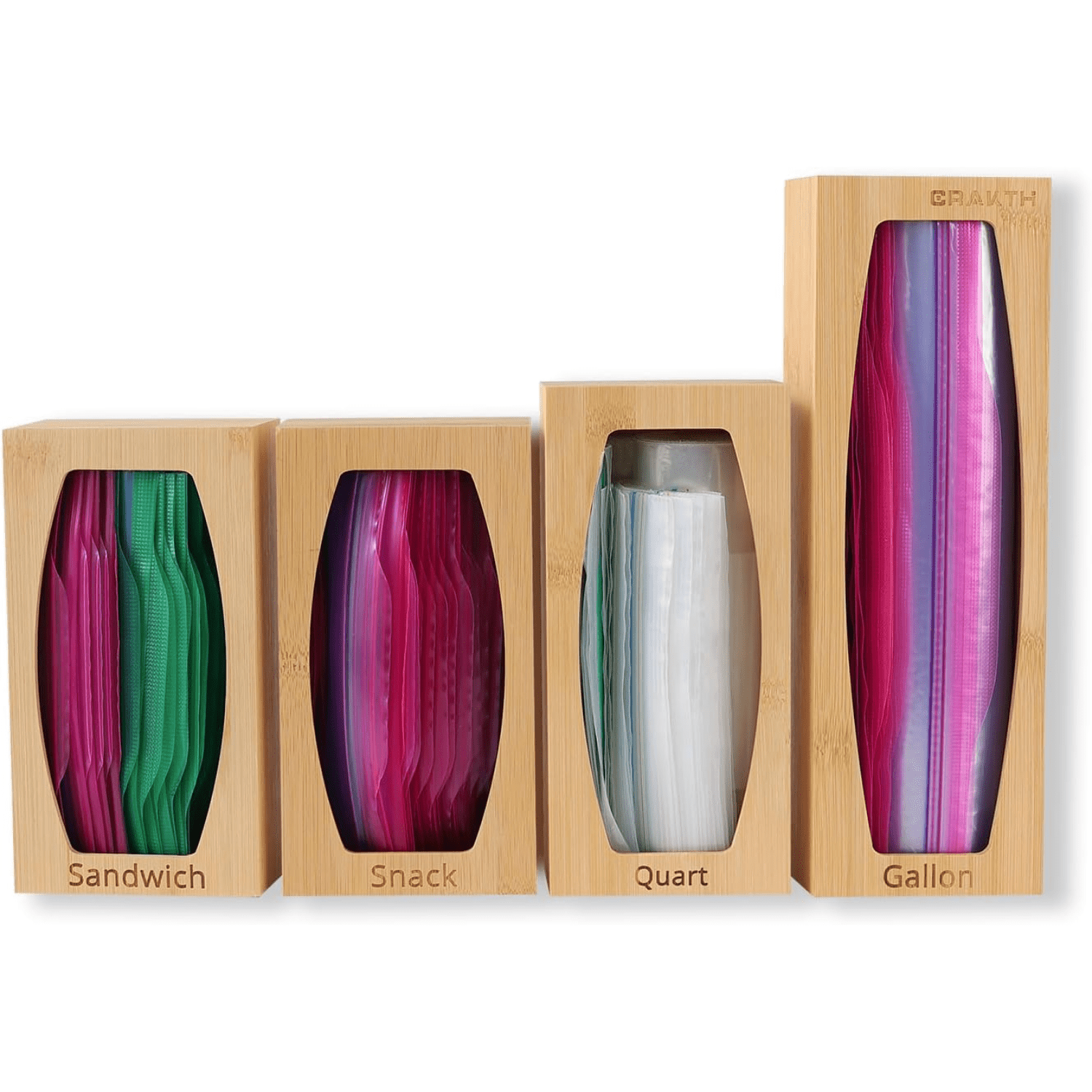 nltwyib Bamboo Plastic Bag Storage Organizer for Kitchen Drawer 4 ...