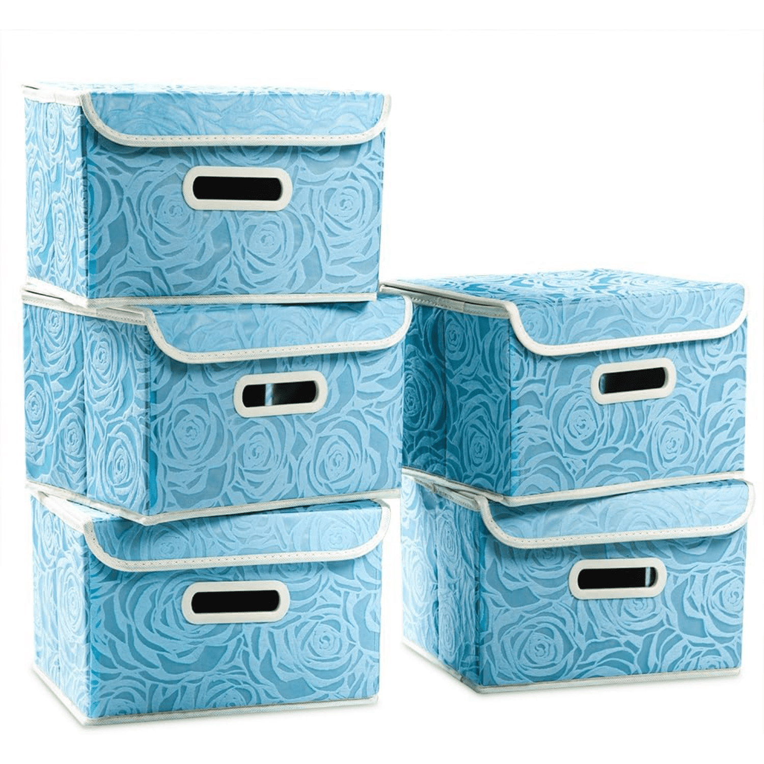 nltwyib Collapsible Storage Boxes with Lids Fabric Decorative Storage ...