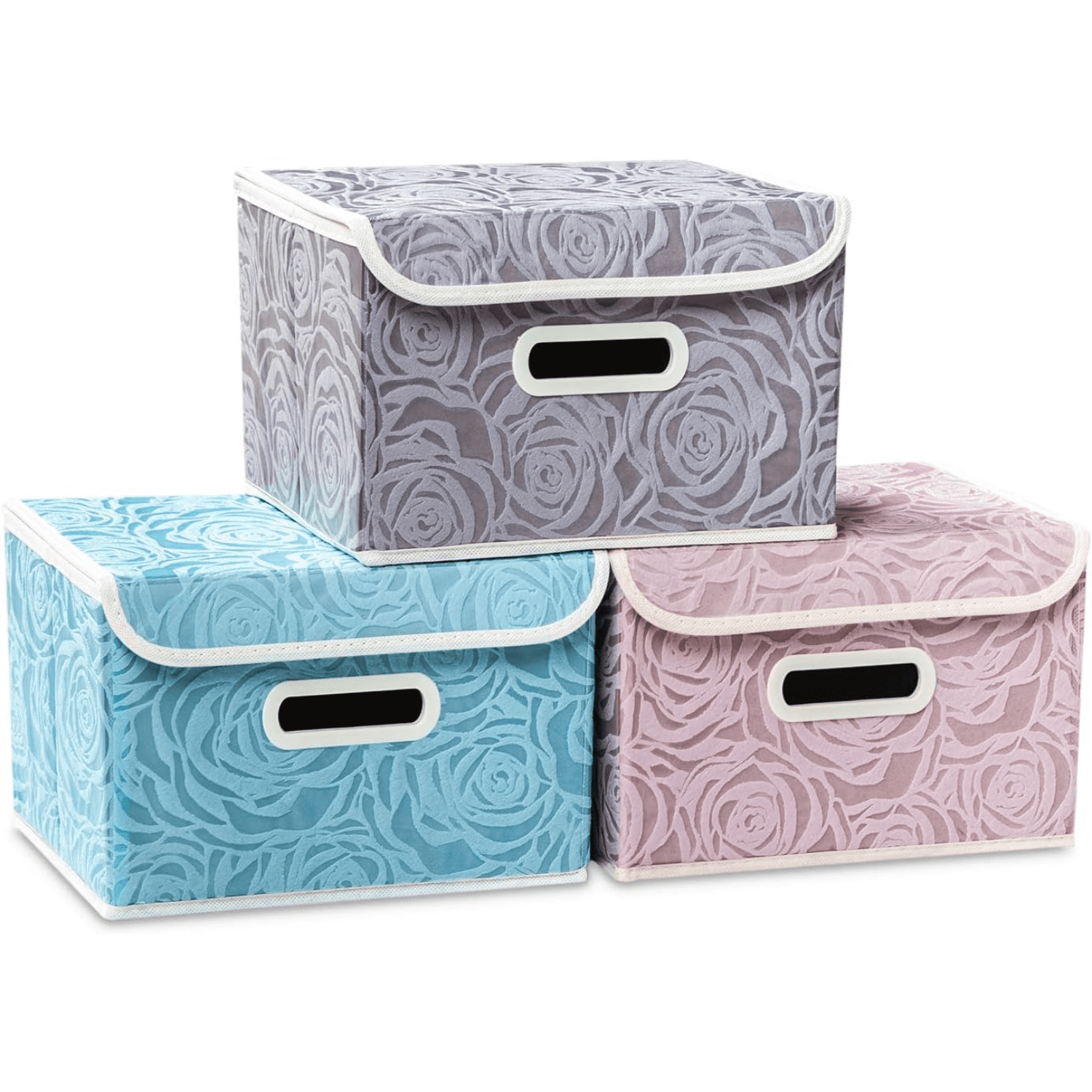 nltwyib Collapsible Storage Boxes with Lids Fabric Decorative Storage ...