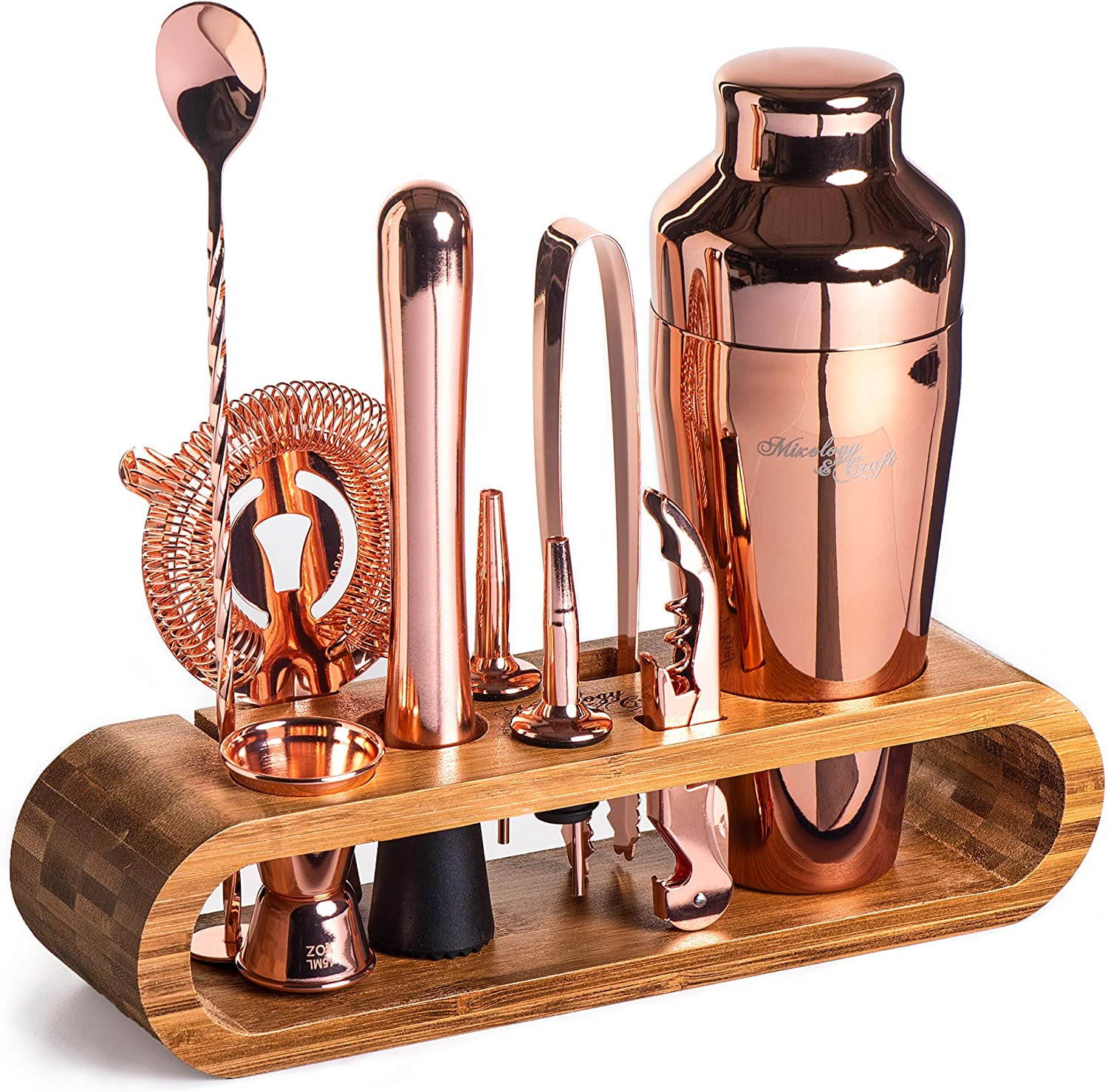 nltwyib Mixology Bartender Kit 10-Piece Bar Tool Set with Bamboo Stand ...