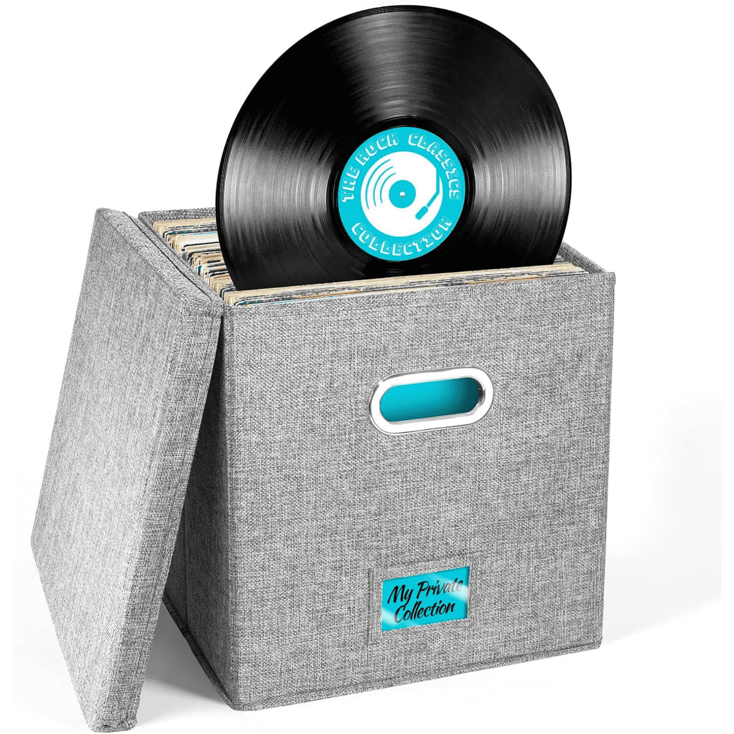 nltwyib Vinyl Record Storage for up to 50+ 12-Inch Albums Records Crate ...